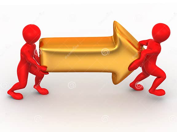 Two Man with arrow stock illustration. Illustration of render - 7510235