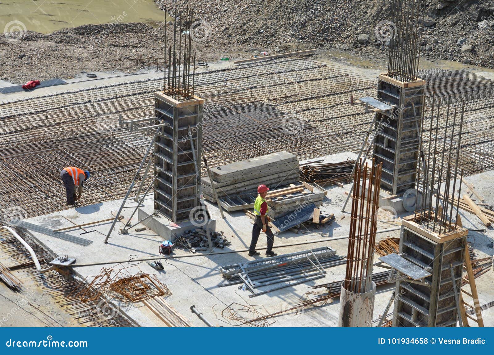 Two Man on the Building Under Construction Editorial Stock Photo ...
