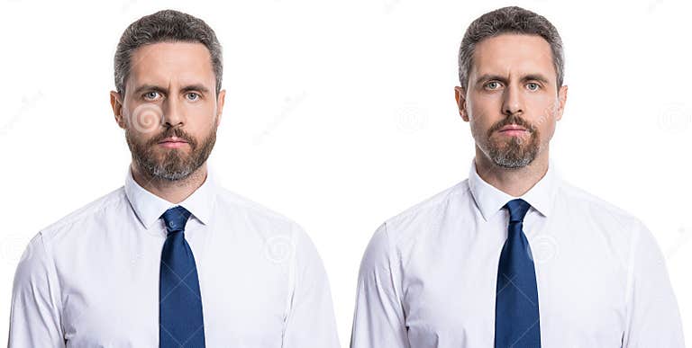 Two Man Face Stubble Collage before and after on Background. before and ...