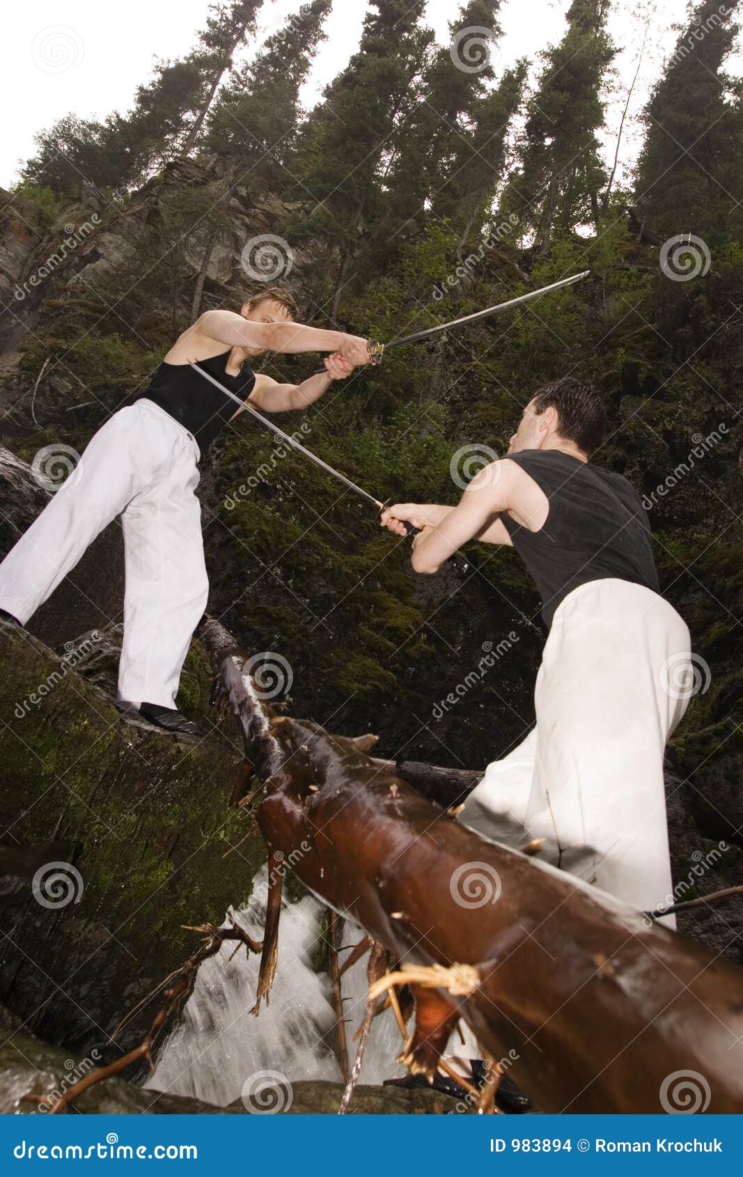 Two man fencing stock photo. Image of samurai, sword, fight - 983894