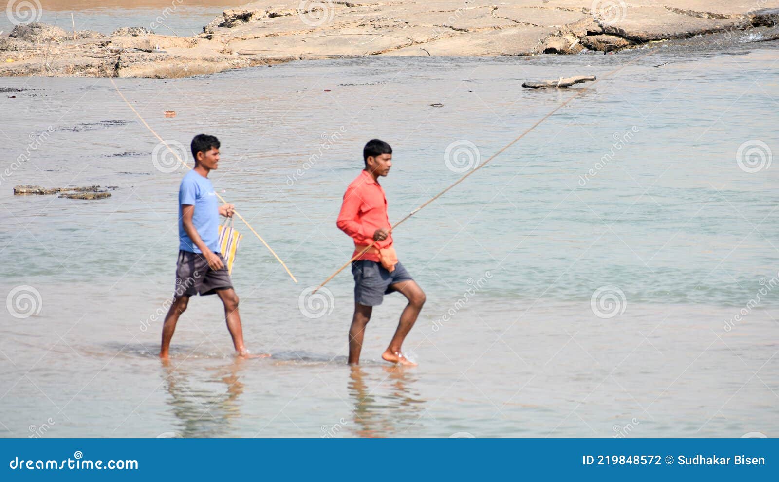 Two Indian Young Man Going for Angling in River Editorial Photography ...
