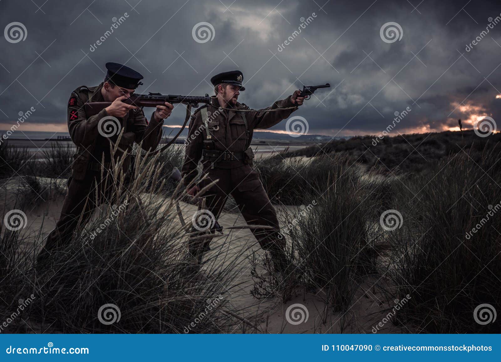 Two Man Holding Rifle And Pistol Illustration Picture. Image: 110047090