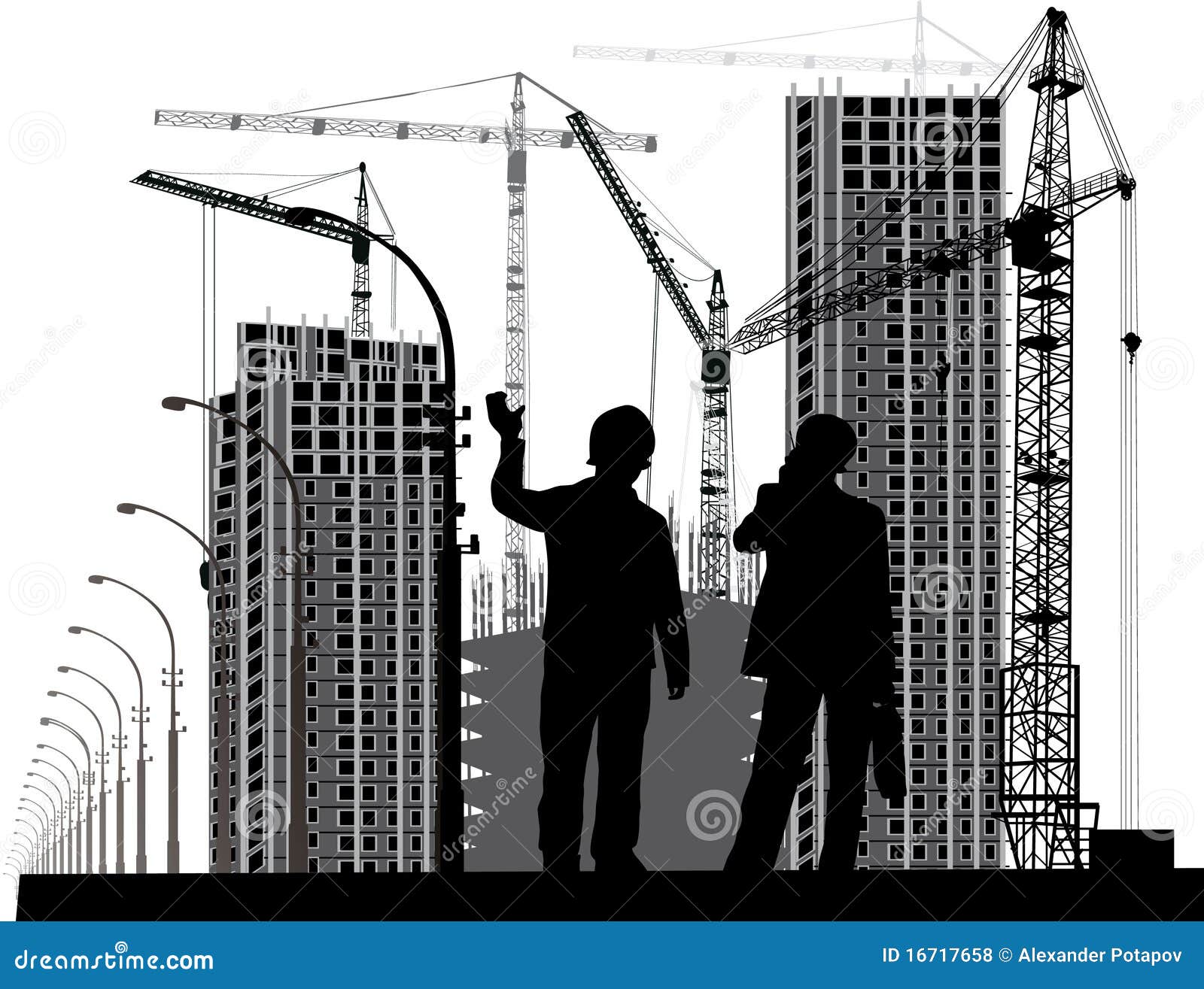 Two Man and Industrial Landscape Stock Vector - Illustration of ...