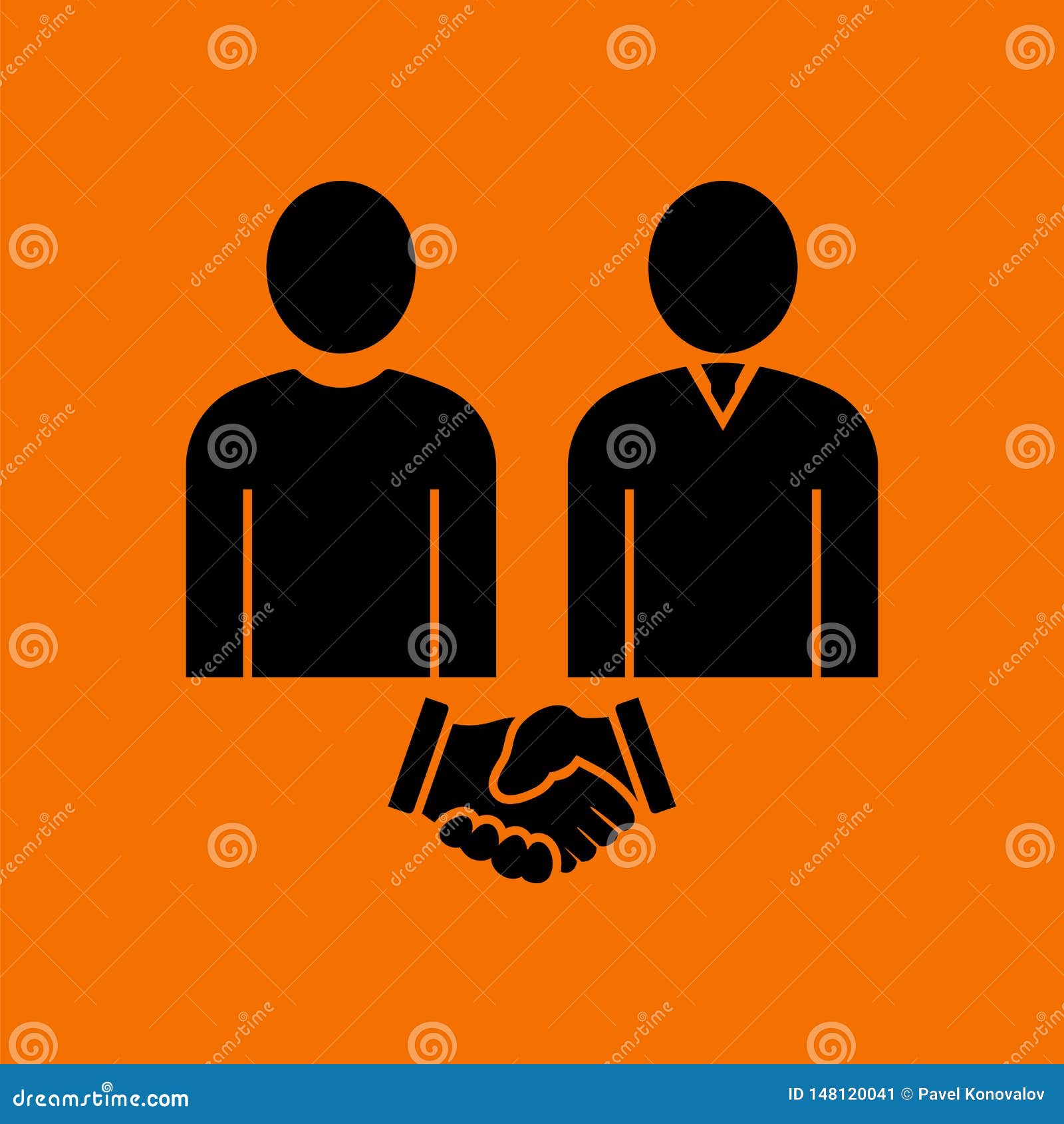 Two Man Making Deal Icon stock vector. Illustration of businessman ...