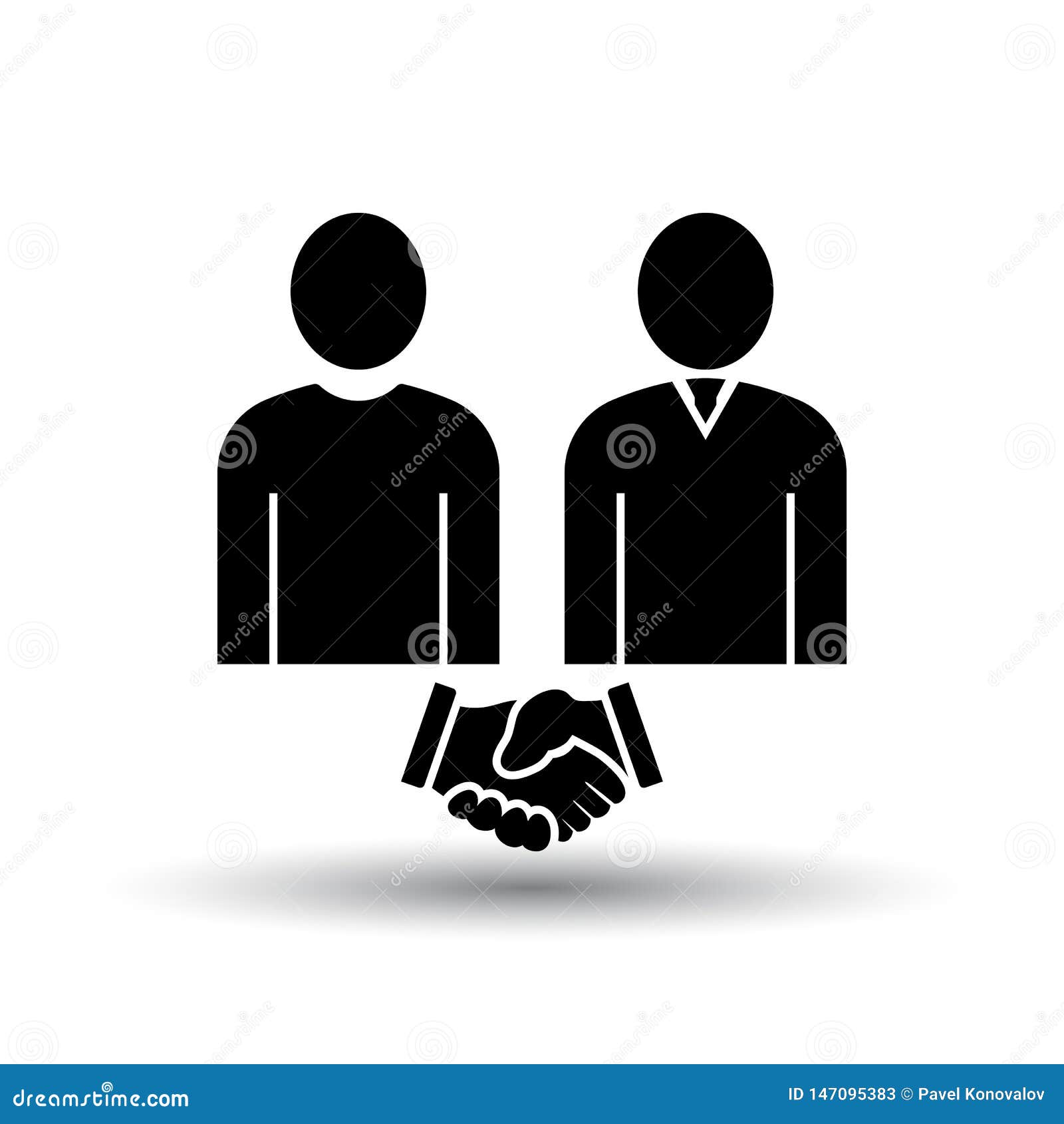 Two Man Making Deal Icon stock vector. Illustration of communication ...