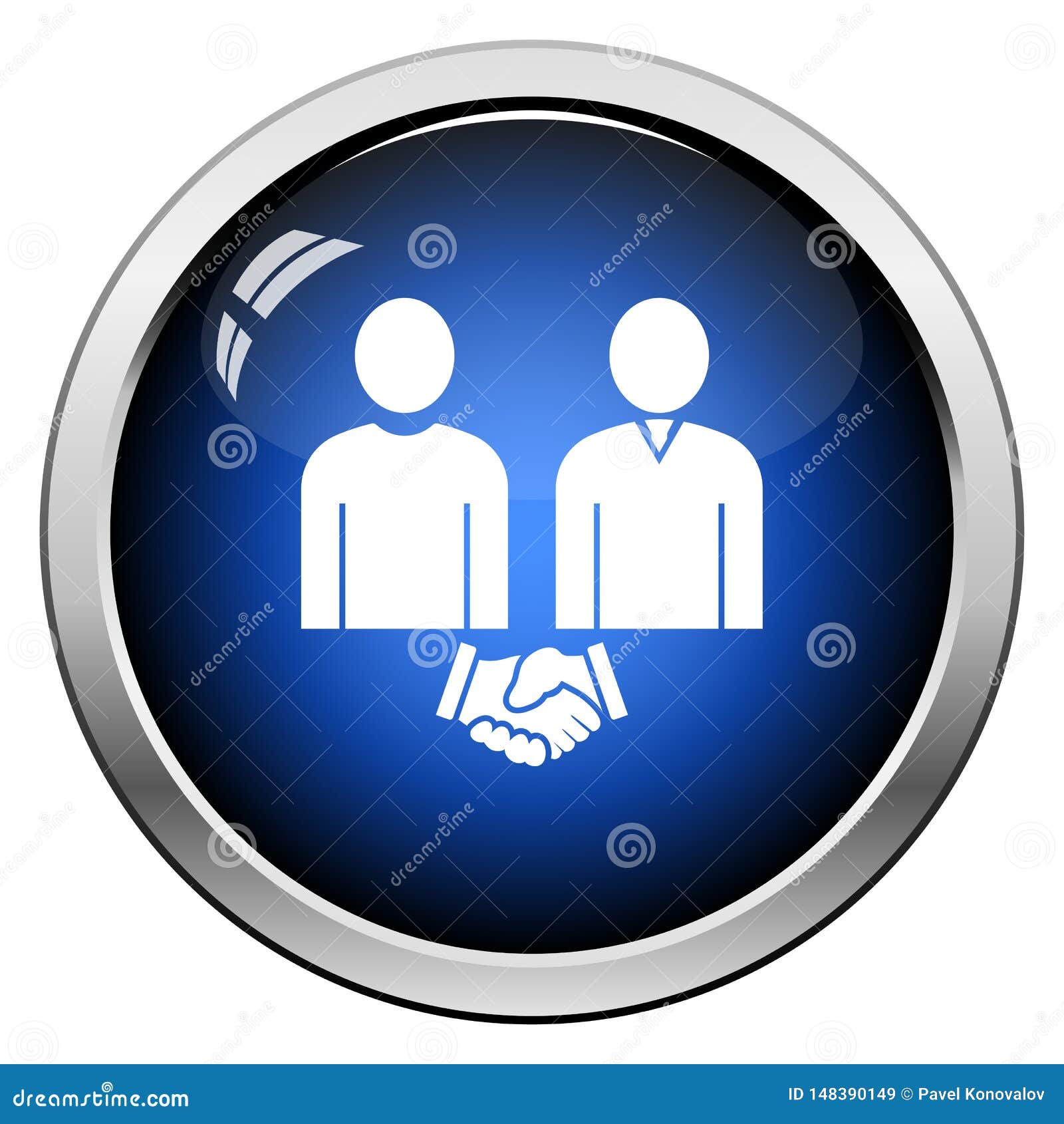 Two Man Making Deal Icon stock vector. Illustration of manager - 148390149