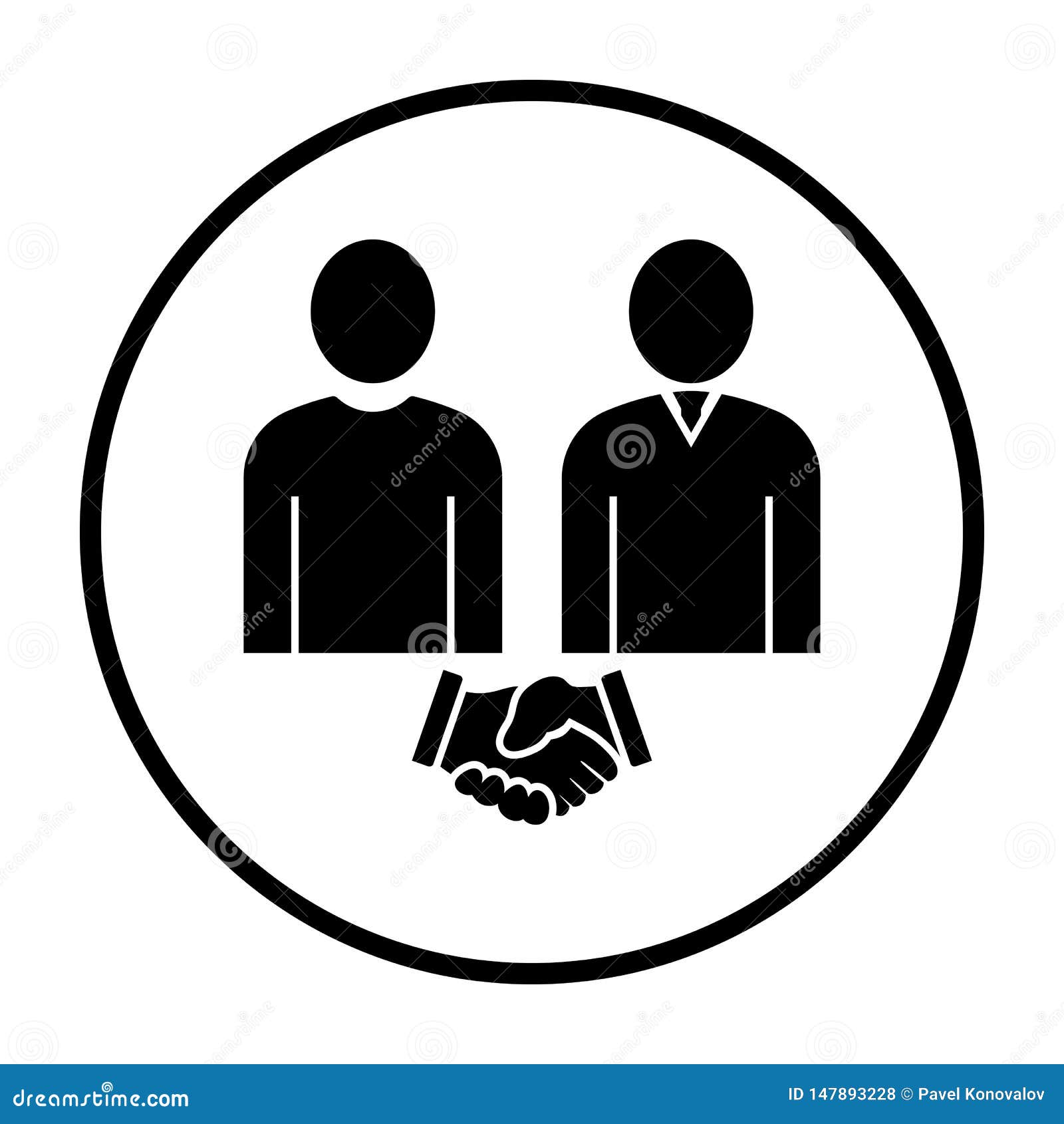 Two Man Making Deal Icon stock vector. Illustration of agree - 147893228