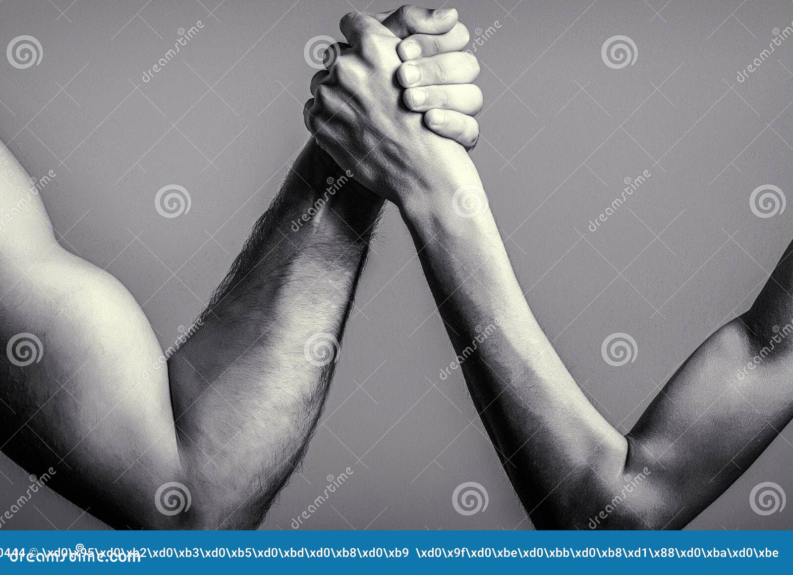 Two Man& X27;s Hands Clasped Arm Wrestling, Strong and Weak, Unequal ...