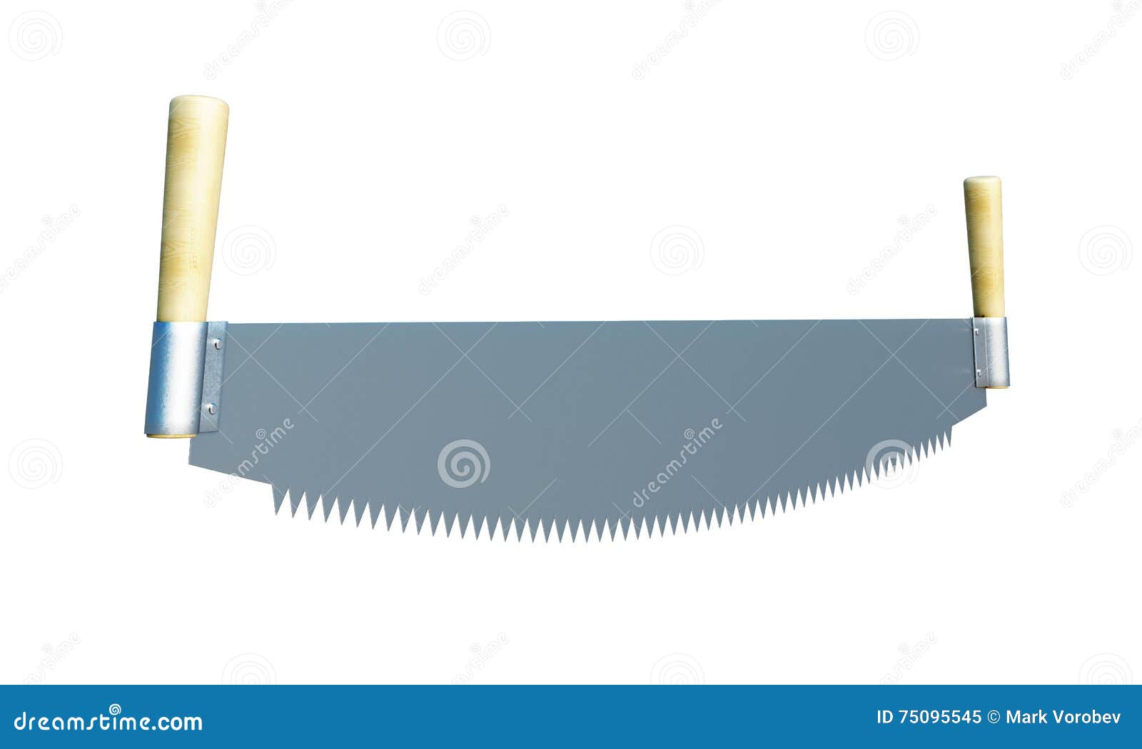 Two-man Saw Front View Isolated on White Background. 3d Rendering Stock ...