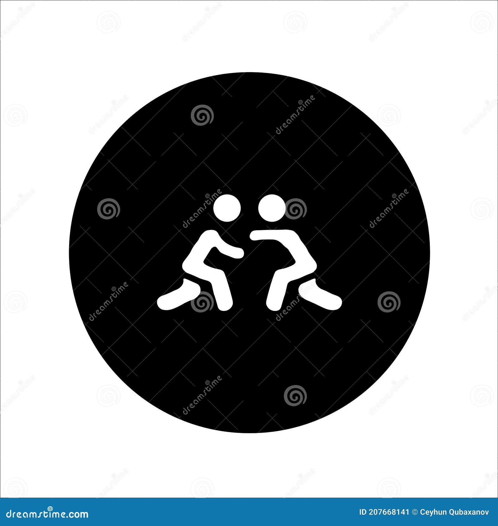 Two Man Silhouettes Fighting Icon Stock Illustration - Illustration of ...