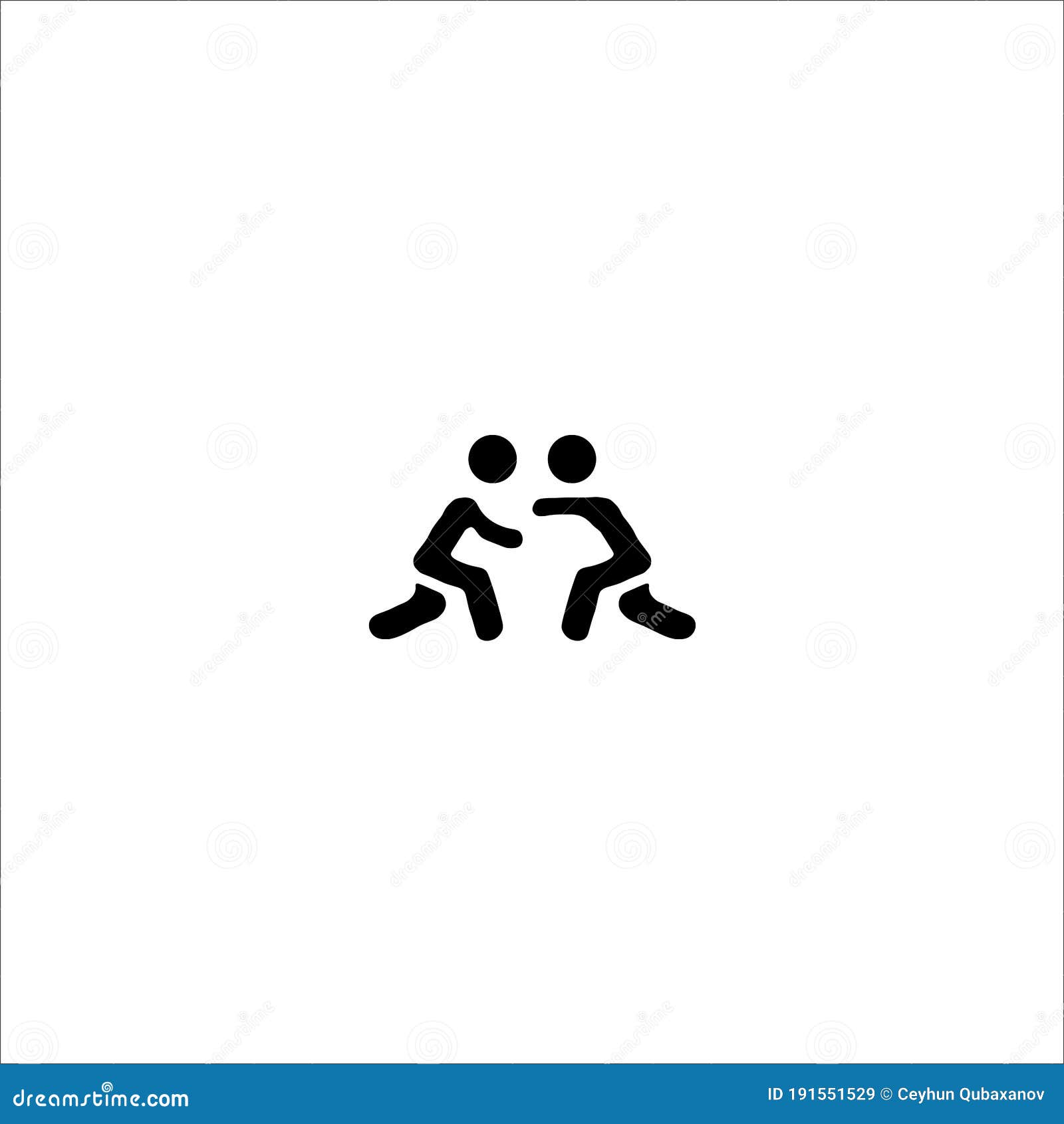 Two Man Silhouettes Fighting Icon Stock Vector - Illustration of design ...