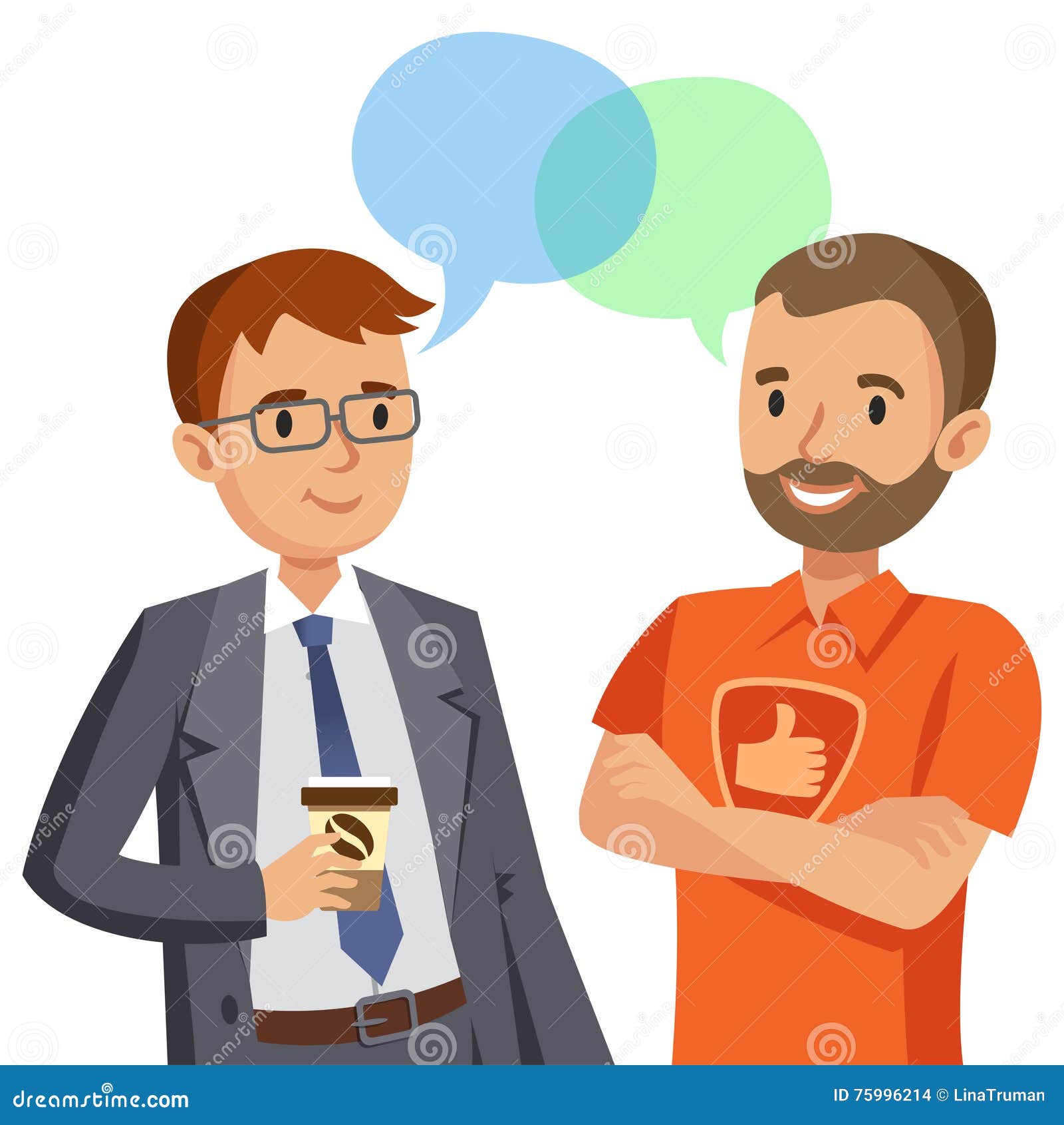 Two Man Talking. Meeting Of Friends Or Colleagues. Vector ... Two Man Talking. Meeting Of Friends Or Colleagues. Vector ...