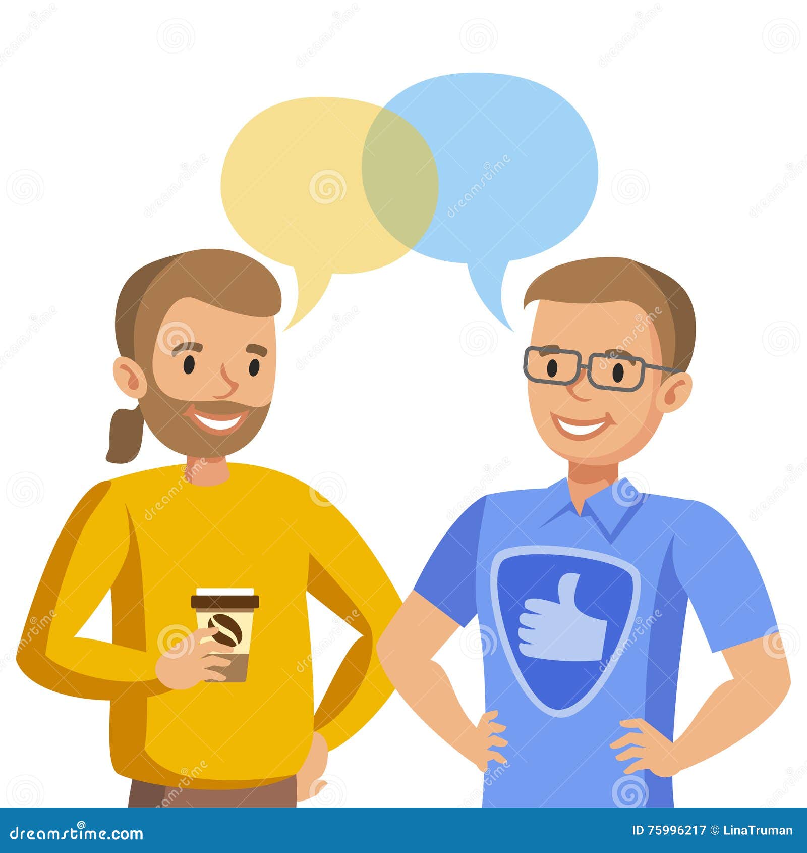 Two Man Talking. Talk of Friends or Colleagues Stock Vector ...