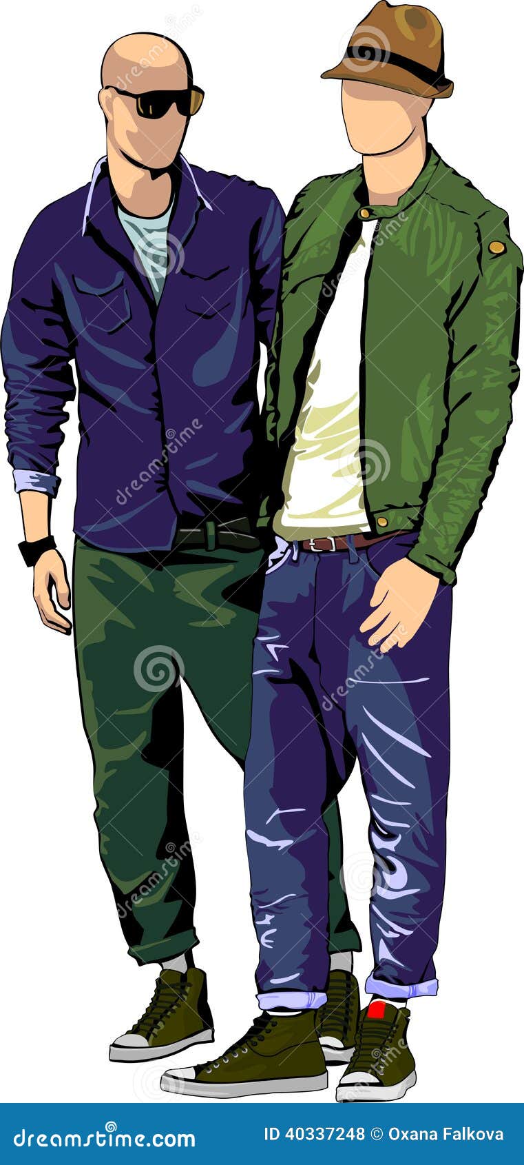 Two man stock vector. Illustration of human, white, bald - 40337248