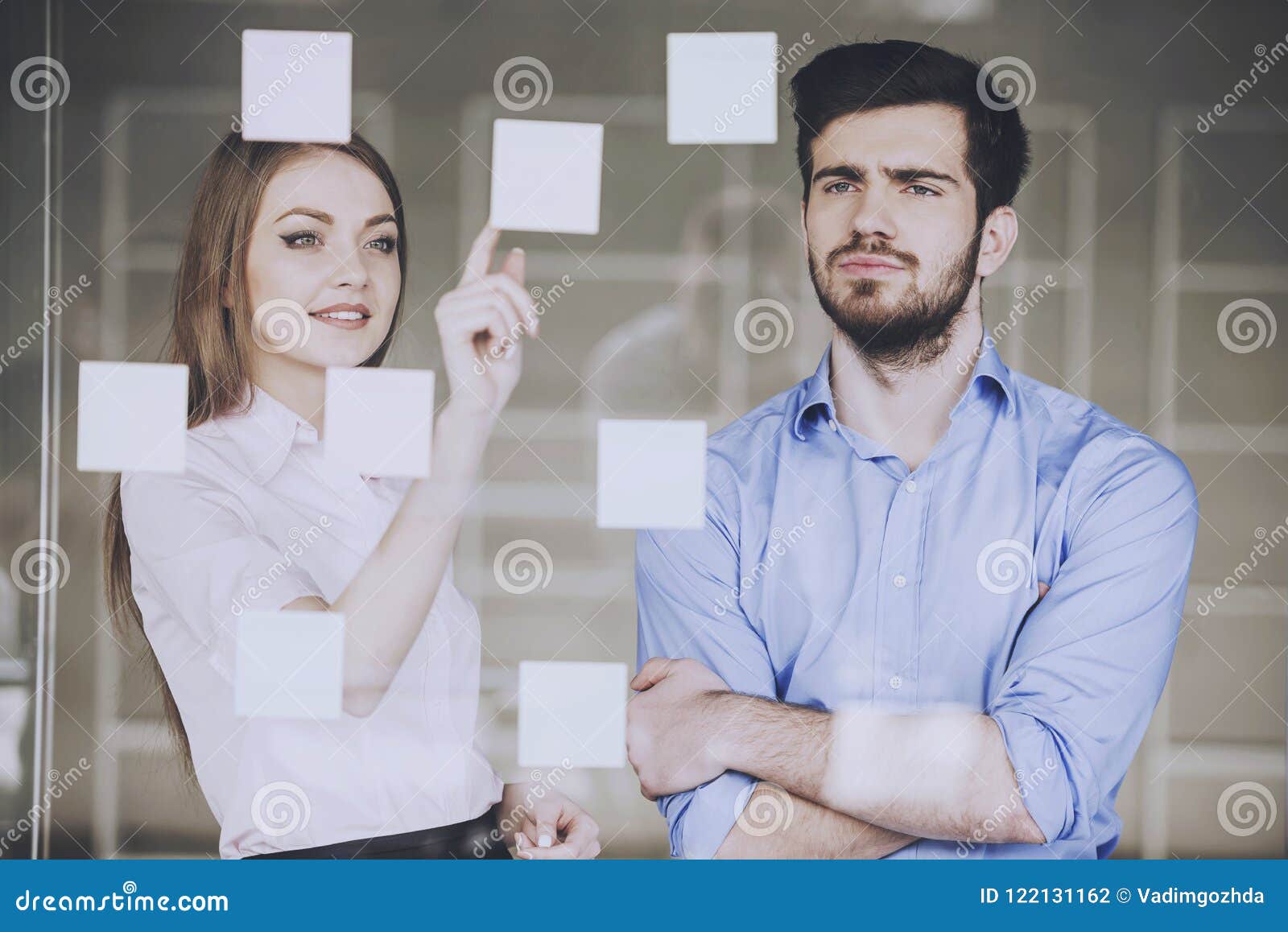Two Managers Think about Presentation of Startup. Stock Photo - Image ...
