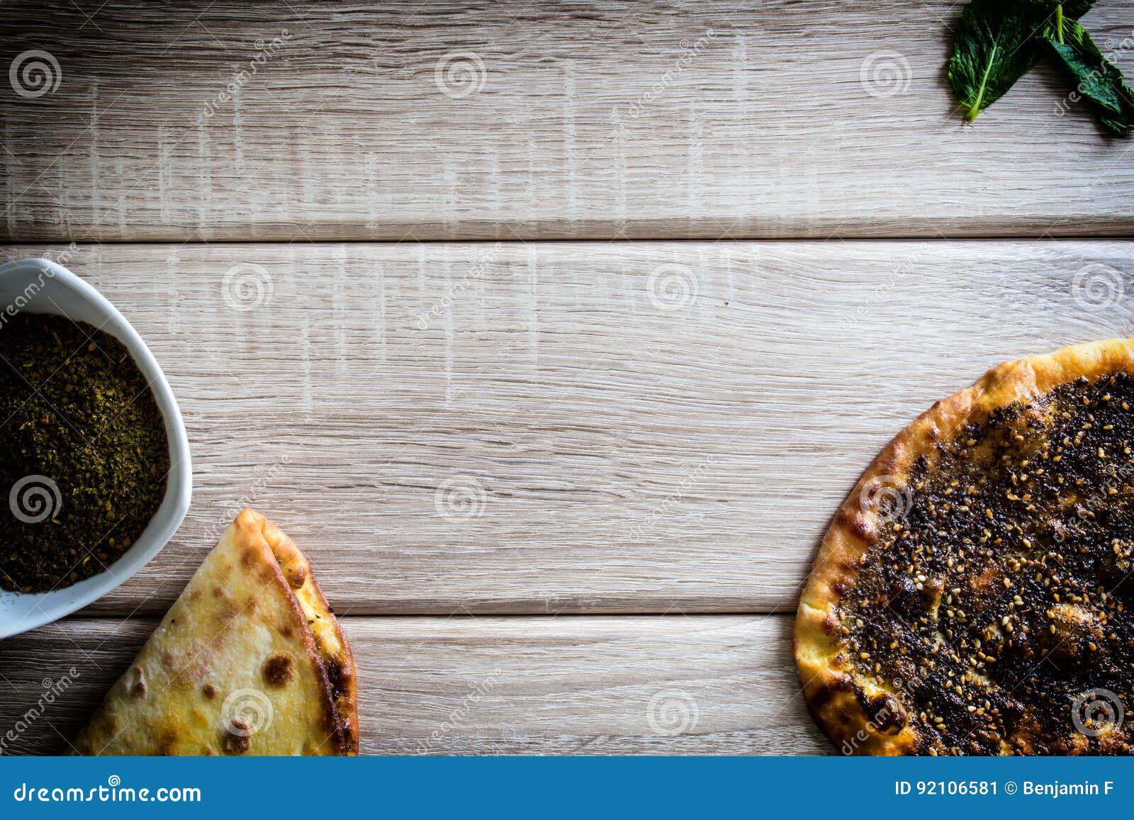 Two manakish stock image. Image of baked, field, table - 92106581