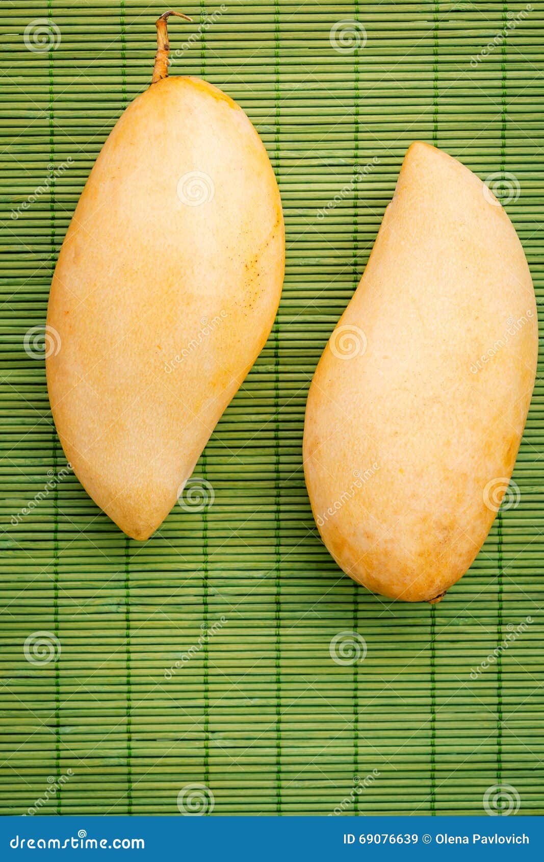 Two mango on bamboo stock image. Image of healthy, thai - 69076639