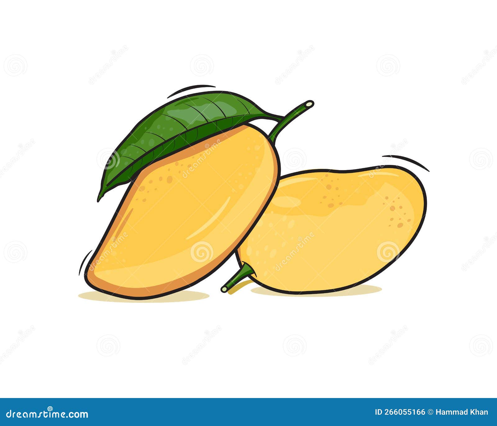 Two Mango Fruit Vector Isolated on White Background Stock Illustration ...