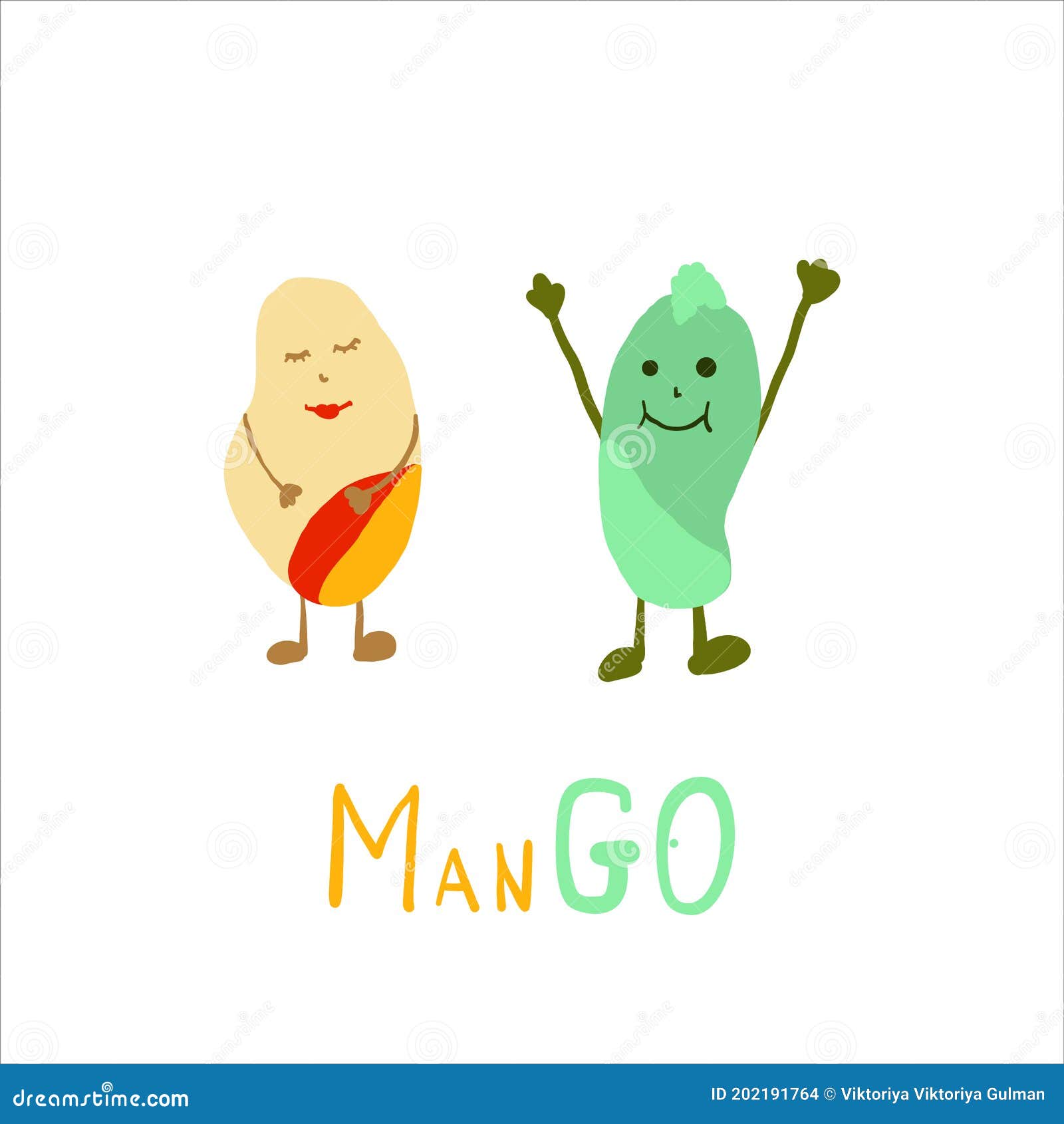 Two Mangos he and she with Text Mango Stock Vector - Illustration of ...
