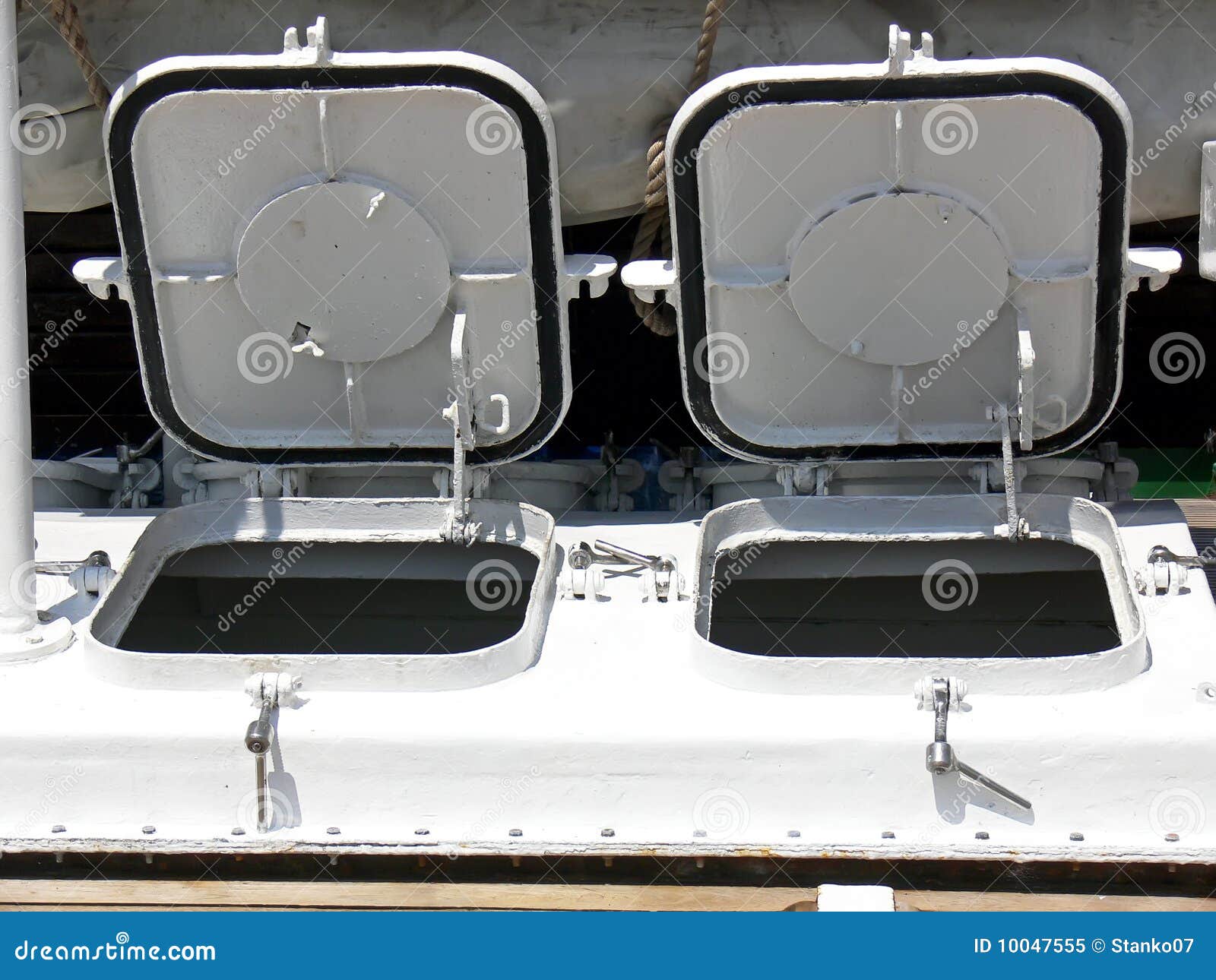 Two manholes stock image. Image of open, hatchway, ocean - 10047555