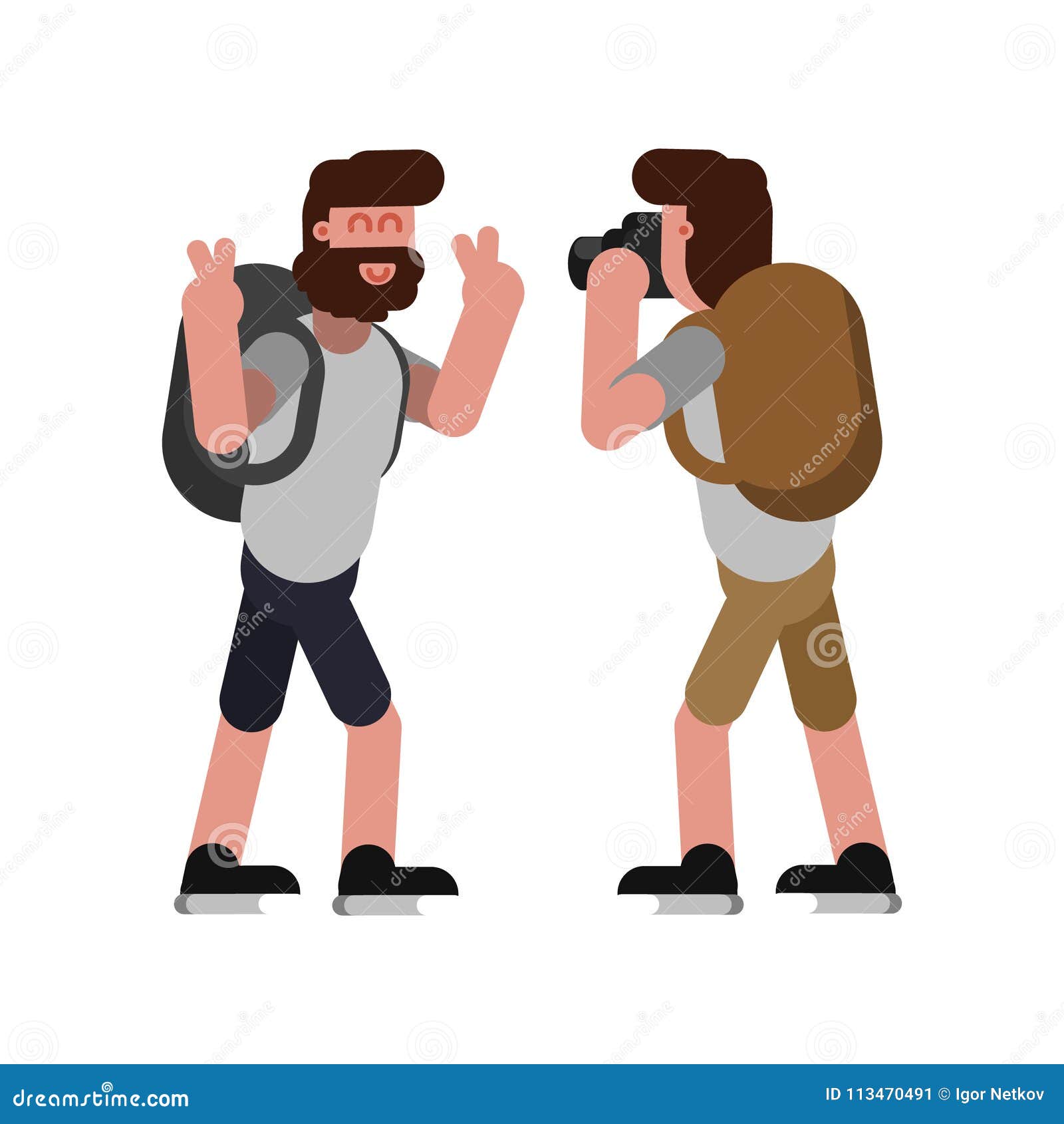 Two mans making a photo stock vector. Illustration of photograph ...