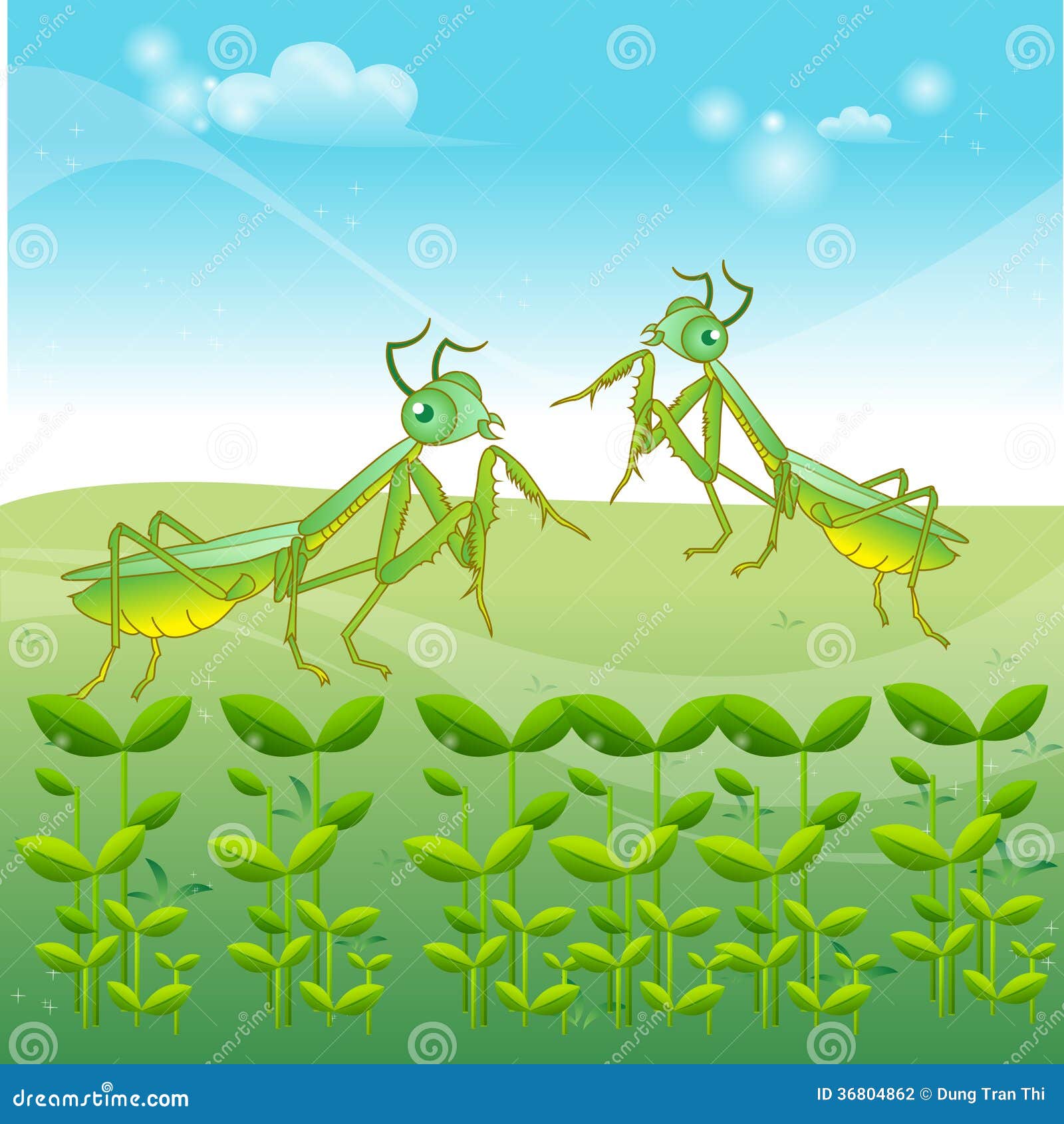Two mantis animal stock vector. Illustration of creature - 36804862