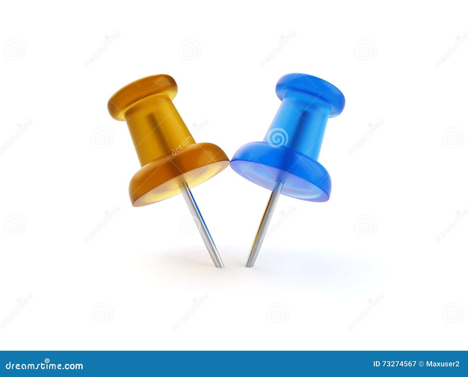 Two Map Pins in the Same Point 3d Illustration Stock Illustration ...