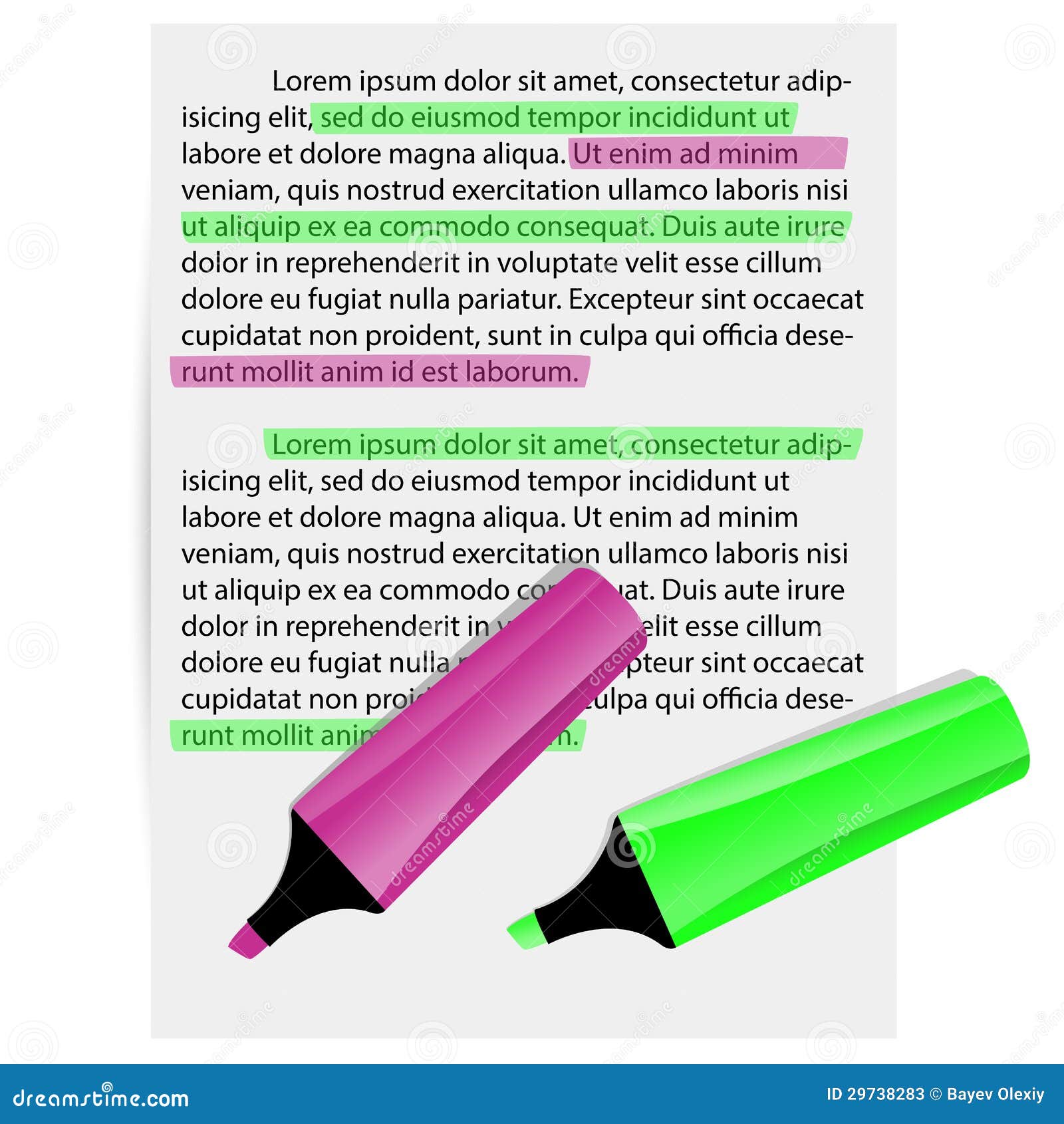 Two markers on paper sheet stock vector. Illustration of marker - 29738283