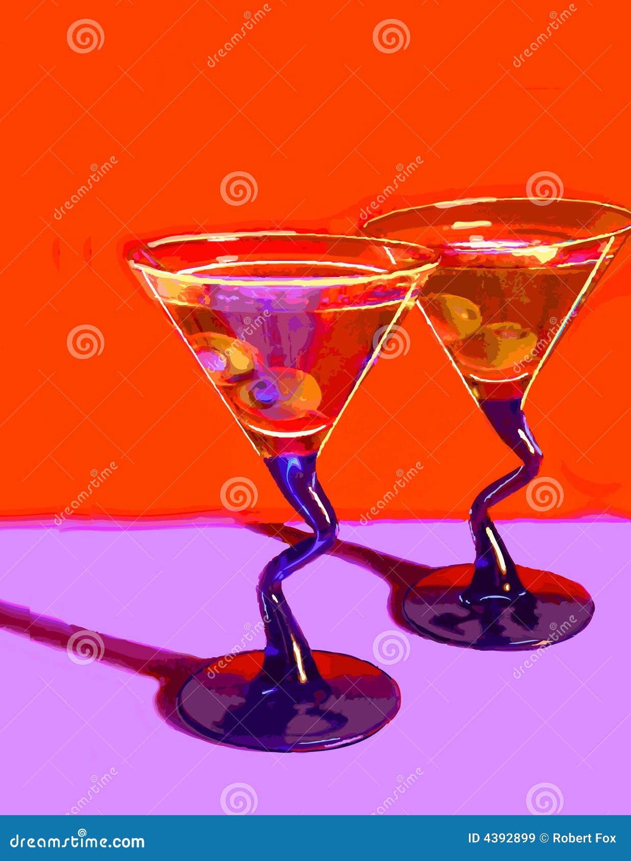 Two Martinis on Red stock vector. Illustration of exclusive - 4392899
