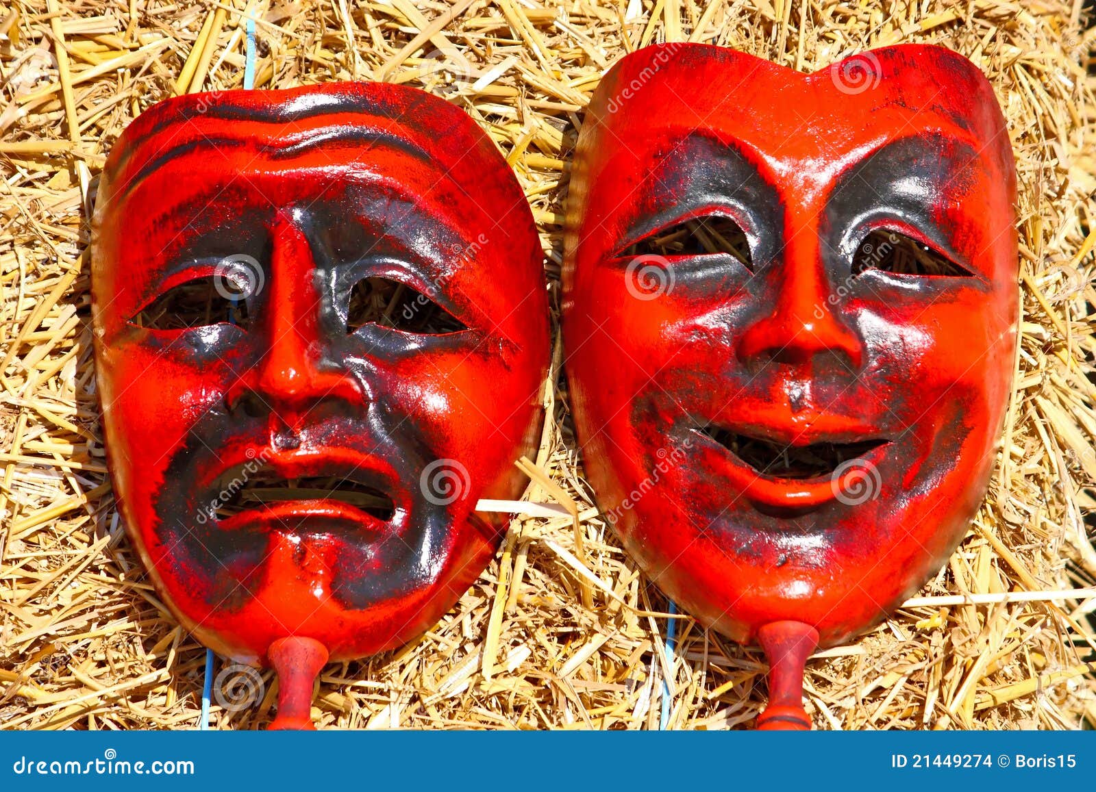 Two masks stock photo. Image of drama, straw, theatrical - 21449274