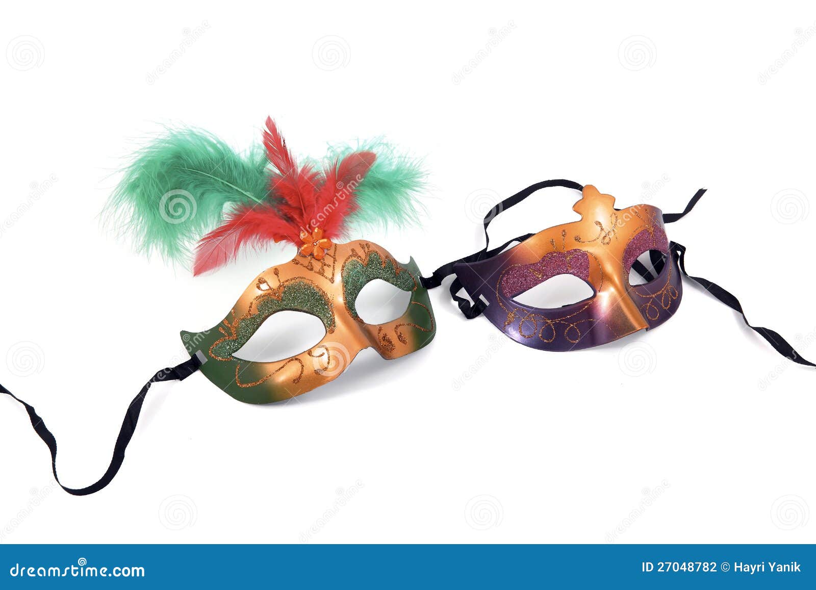 Two masks on white stock photo. Image of metal, women - 27048782