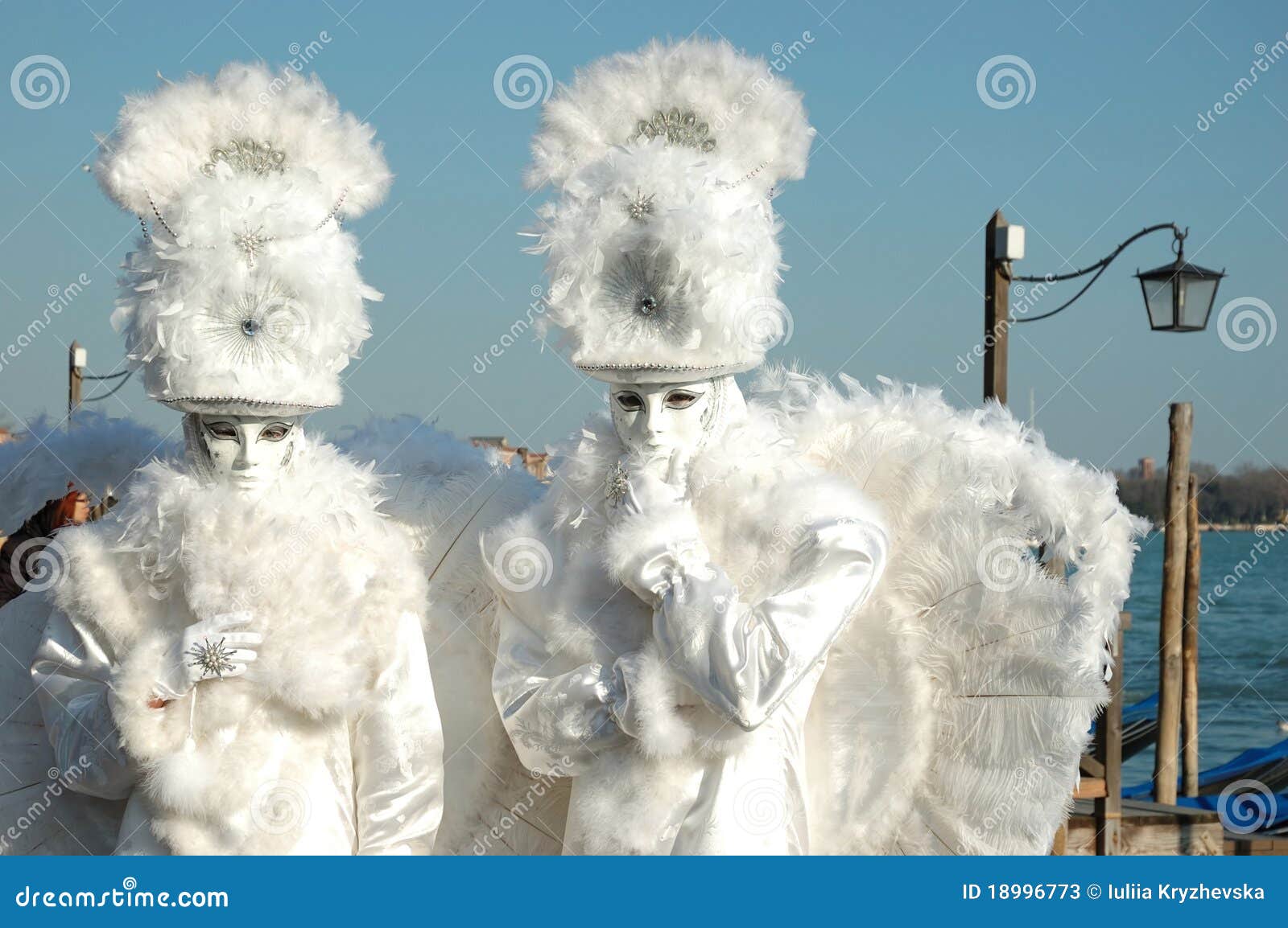 Two Masks -white Angels at Venice Carnival Editorial Stock Photo ...