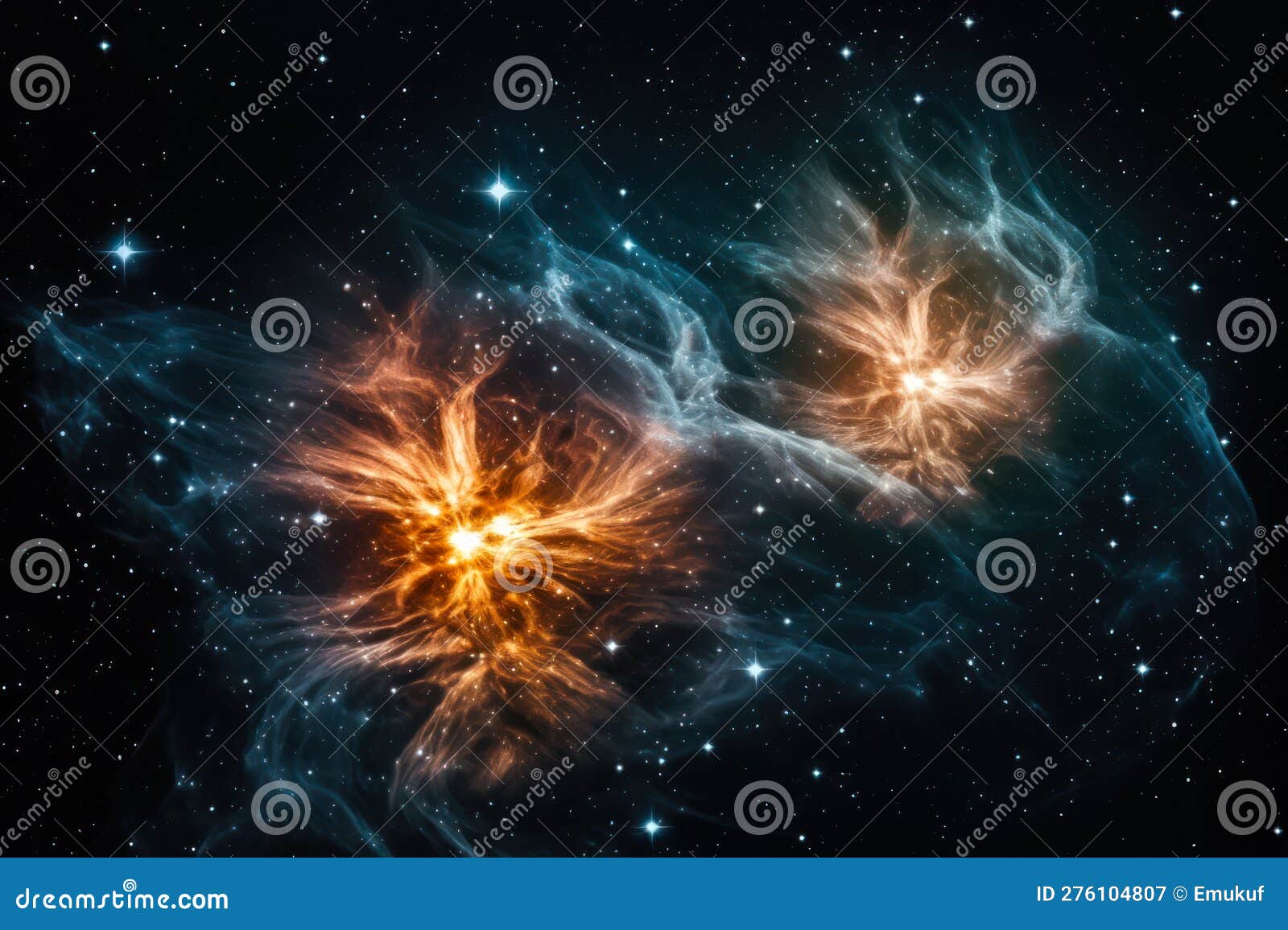 Two Massive Star Colliding with Each in Outer Space Generative Ai Stock ...