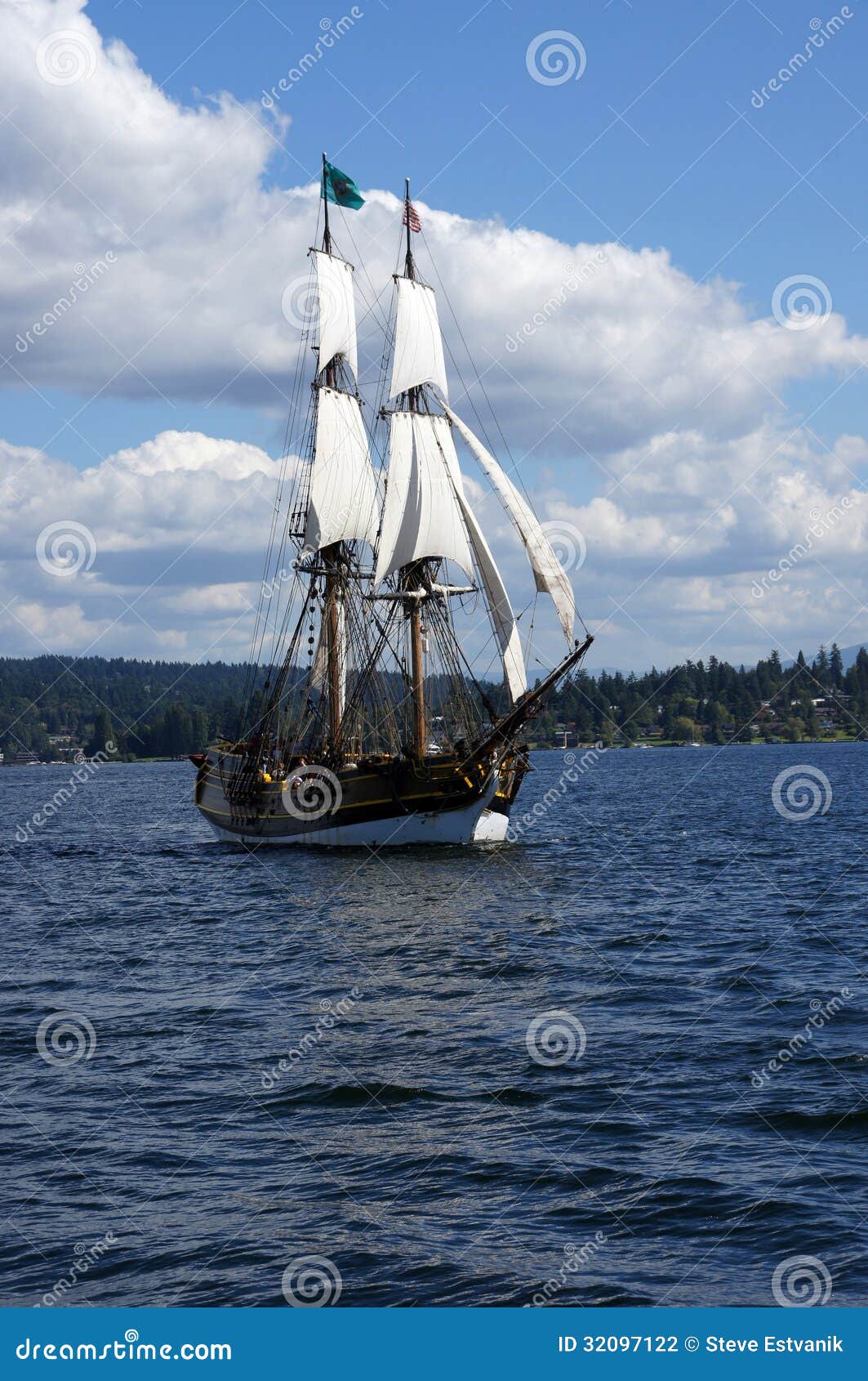 Two masted tall ship stock photo. Image of tall, sailing - 32097122