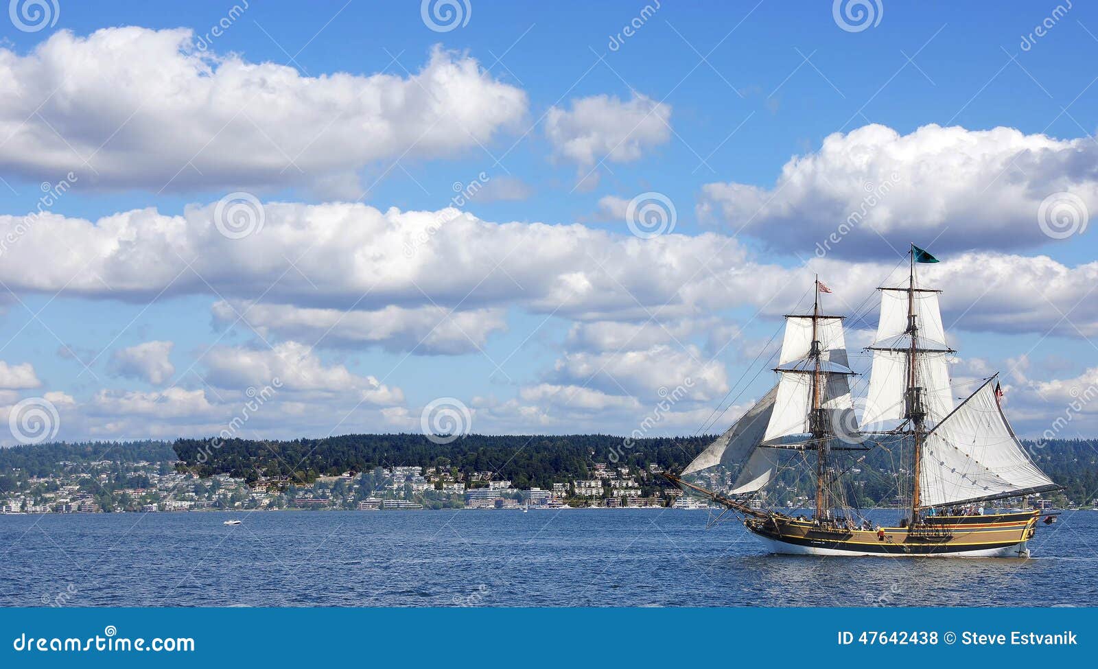 Two masted tall ship editorial stock photo. Image of lake - 47642438