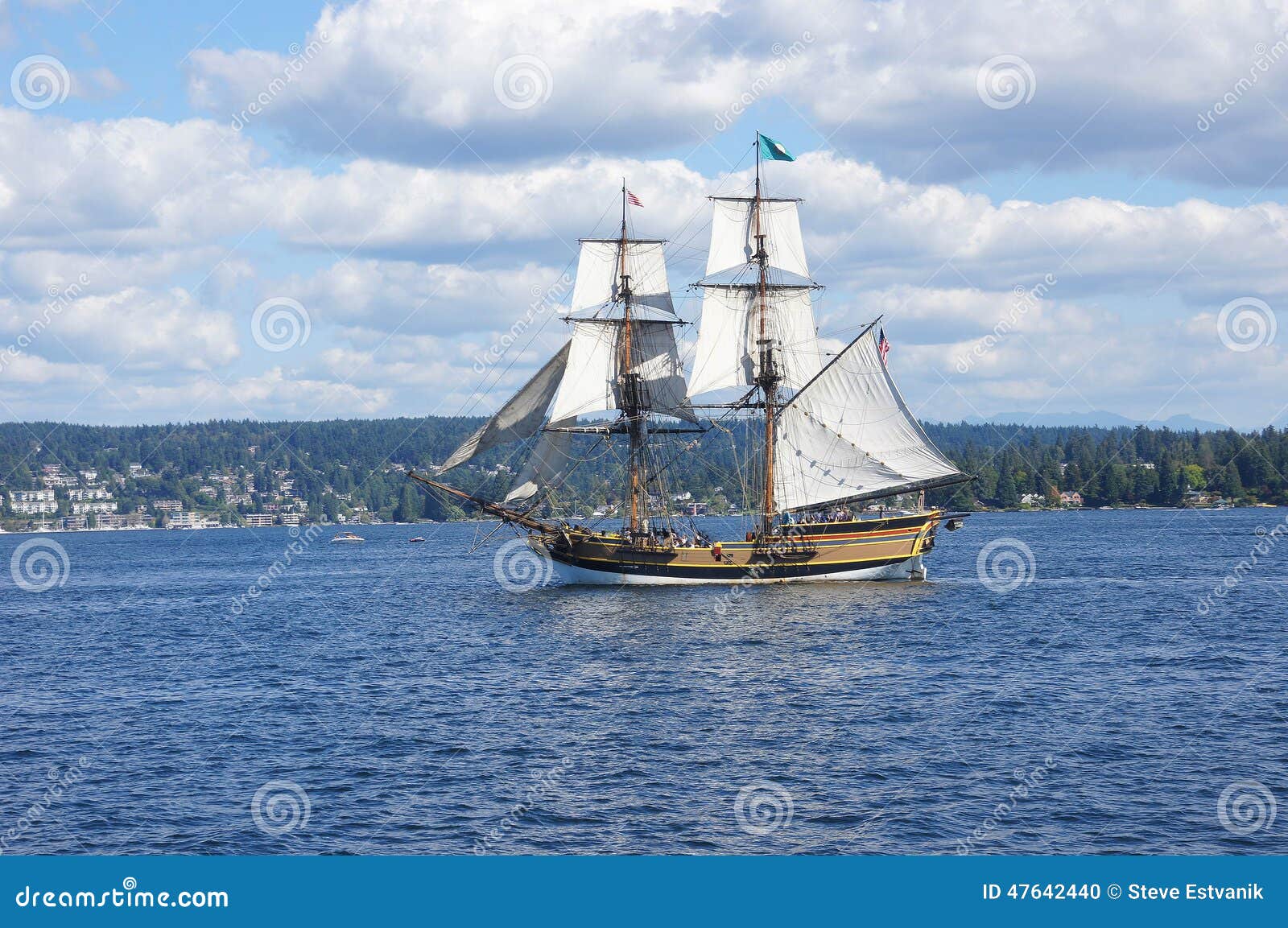 Two masted tall ship editorial image. Image of schooner - 47642440