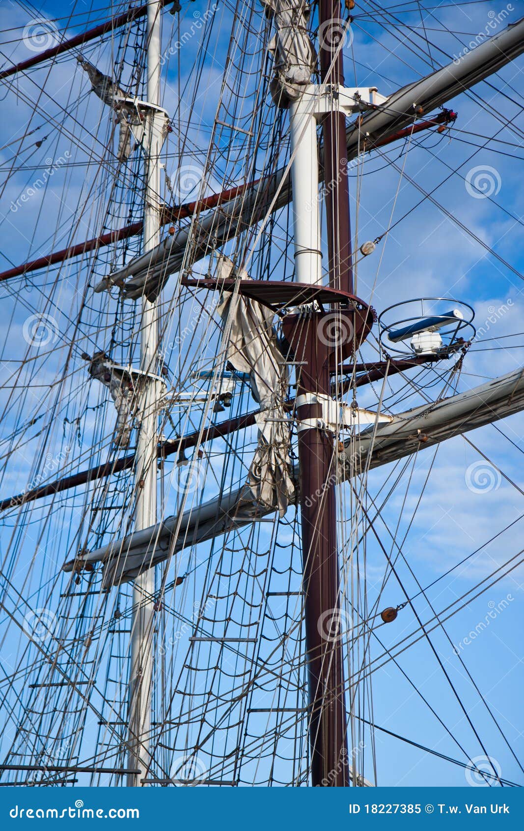 Two Masts with Rigging of Big Sailing Vessels Stock Image - Image of ...