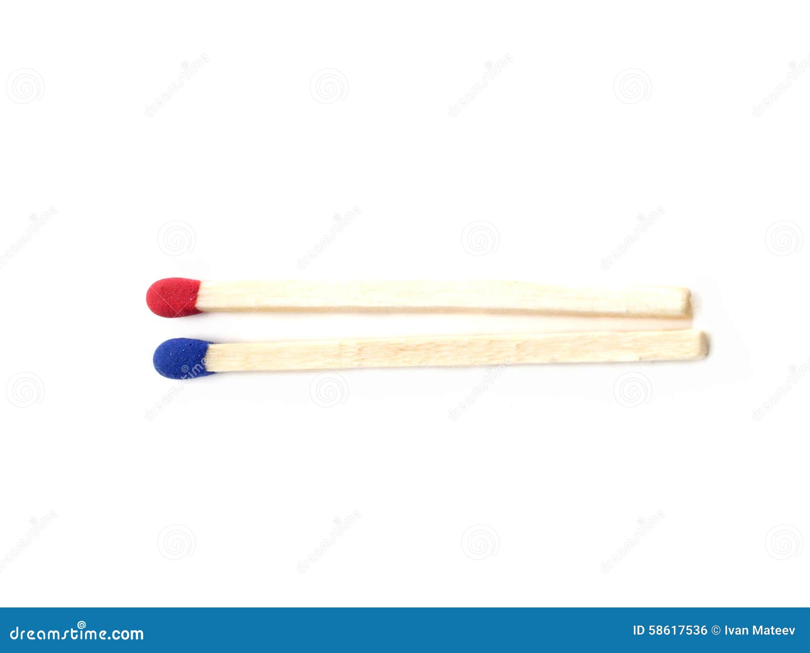 Two Match Sticks stock photo. Image of burning, blue - 58617536