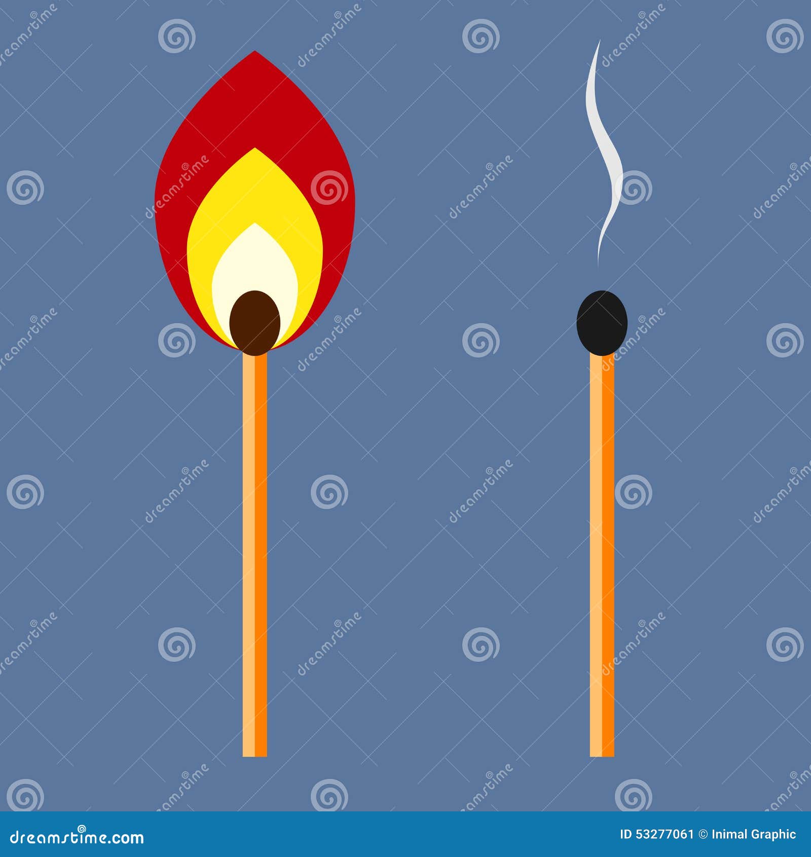 Two matches stock vector. Illustration of energy, extinct - 53277061