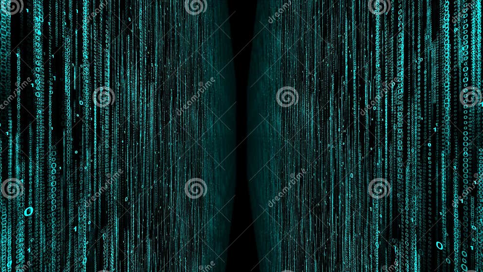 Two Matrix Walls with Numbers 0 and 1 Computer World of Digital Code ...