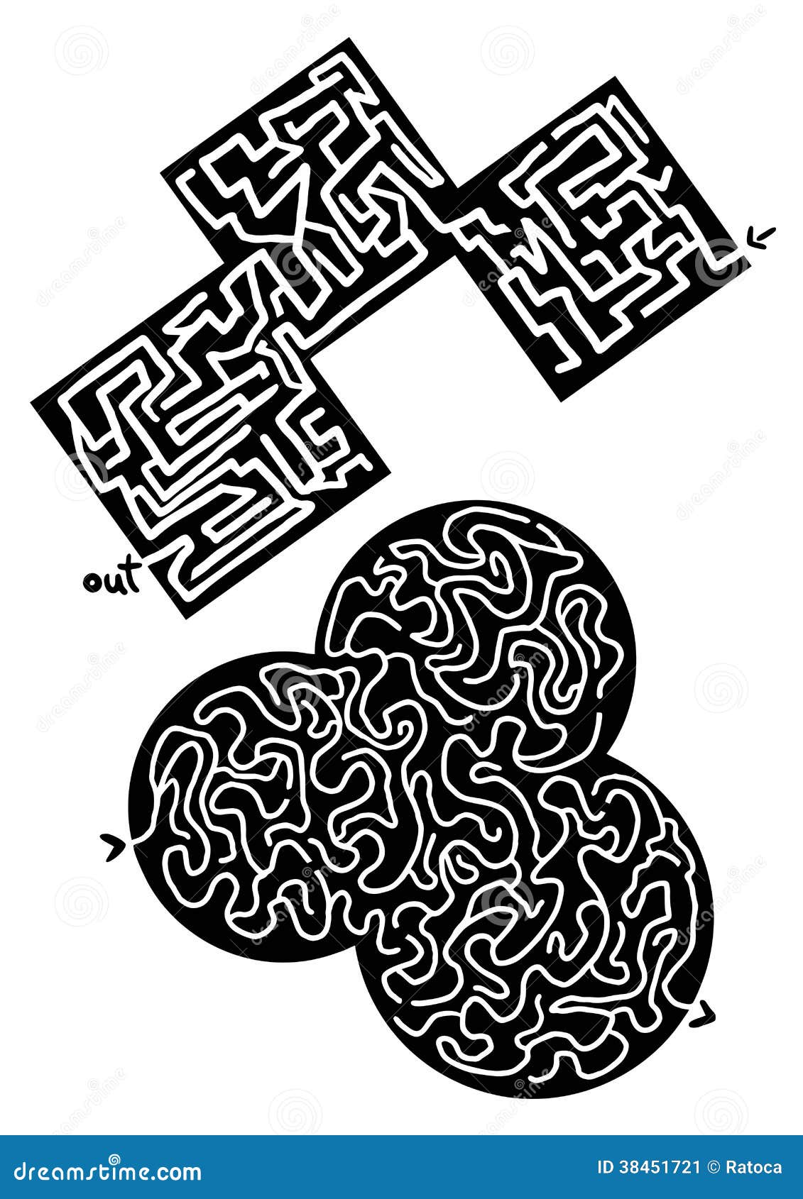 Two mazes stock vector. Illustration of mess, sport, lost - 38451721