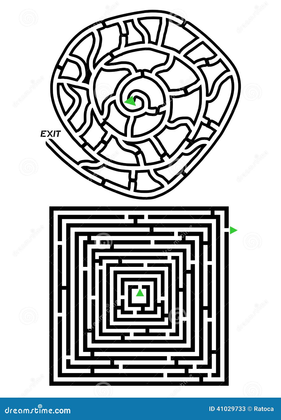 Two mazes stock vector. Illustration of game, couple - 41029733