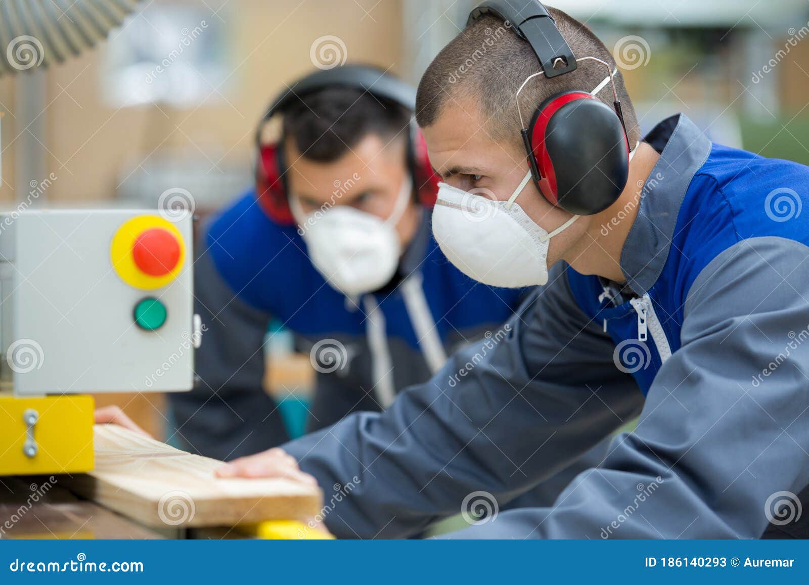 Two Mechanic Men Cutting Wood Stock Image - Image of plasma ...