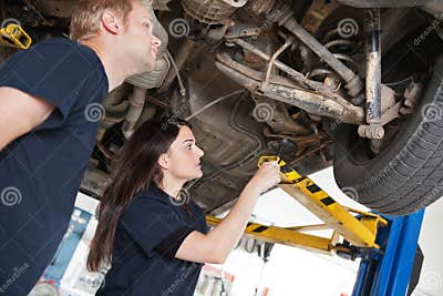 Two Mechanics Discussing Problem Stock Image - Image of occupation ...