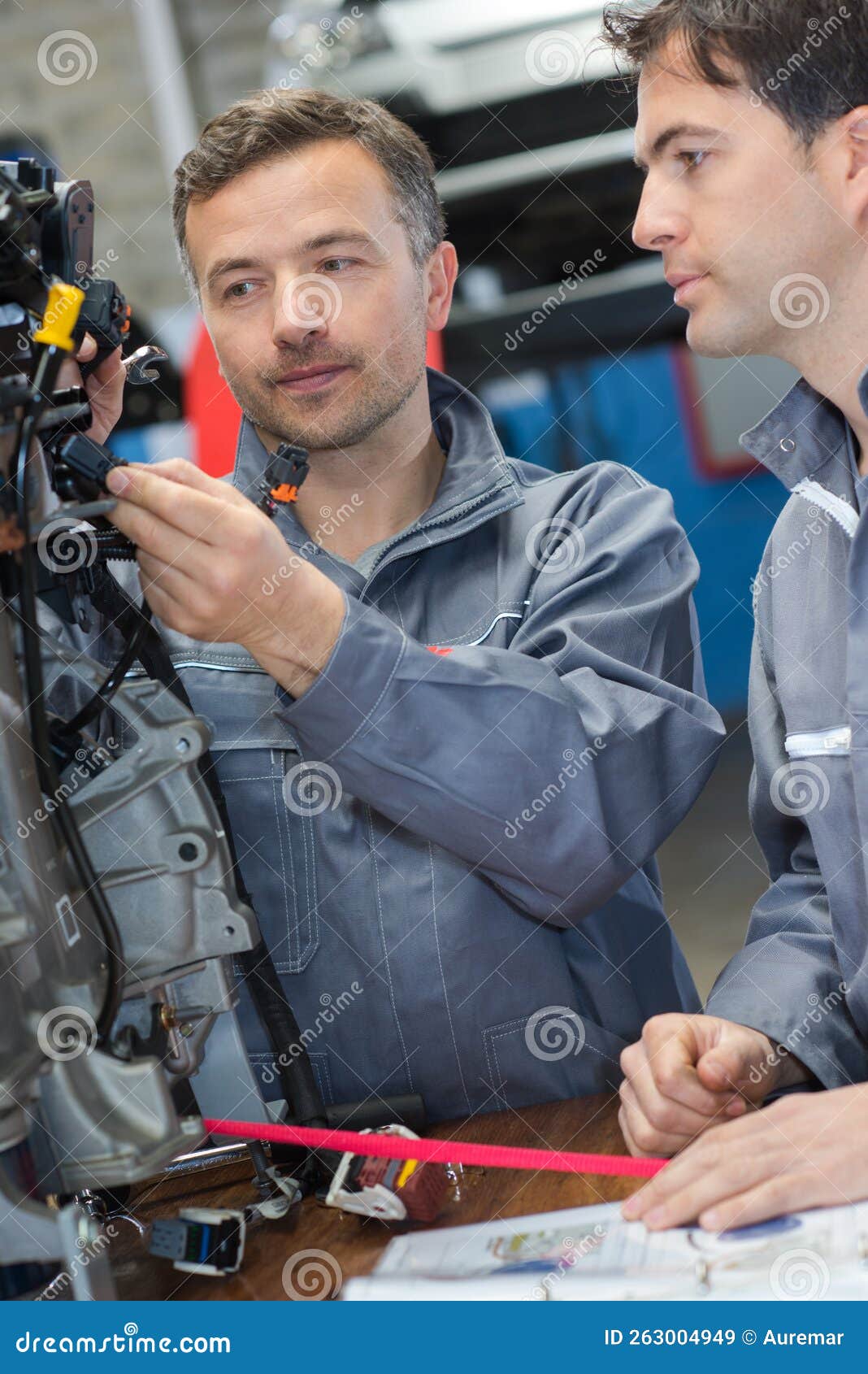 Two Mechanics Fixing Cars Engine in Garage Stock Image - Image of ...