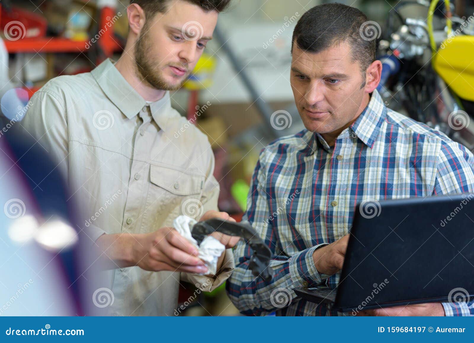 Two Mechanics Working in Auto Service Stock Image - Image of repairman ...