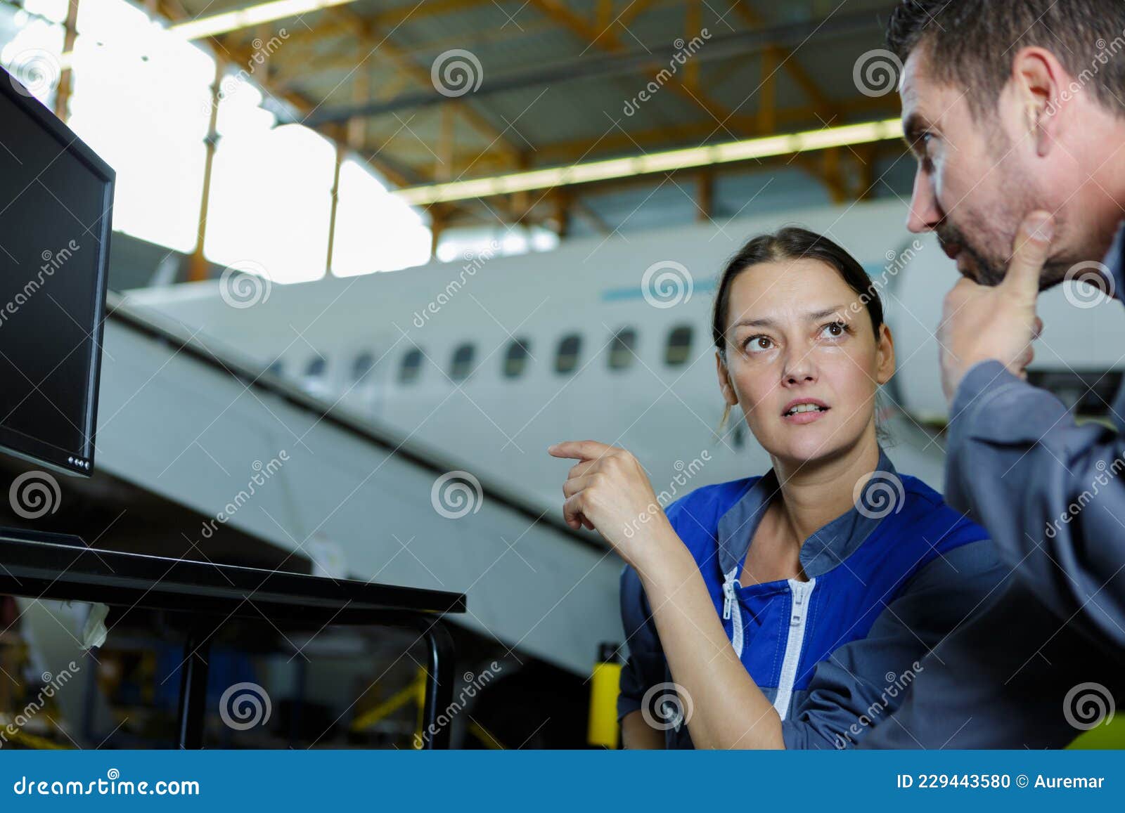 Two Mechanics Working on Aircraft Stock Photo - Image of mechanic ...