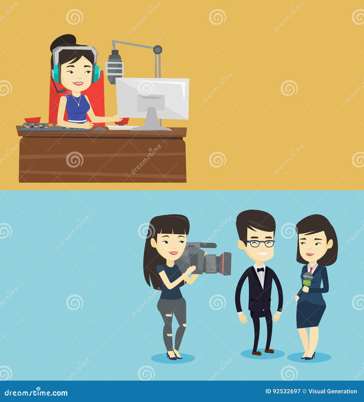 Two Media Banners with Space for Text. Stock Vector - Illustration of ...