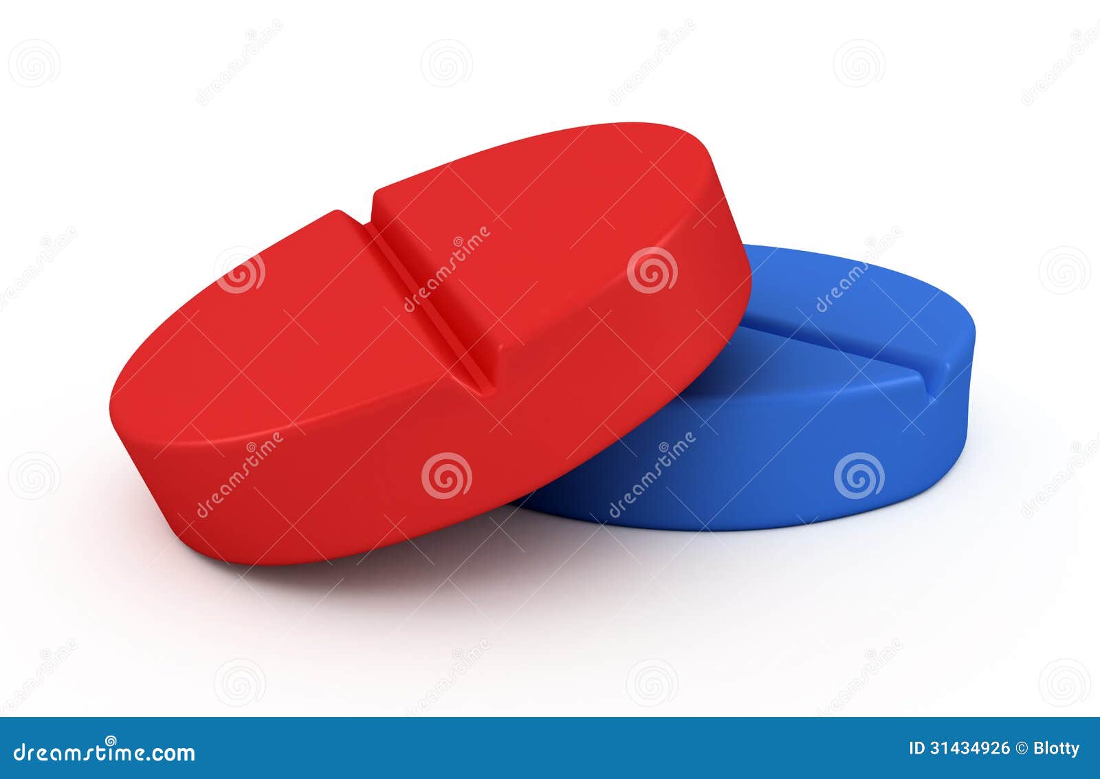 Two Medical Pills - Tablets 3d Illustration Stock Illustration ...