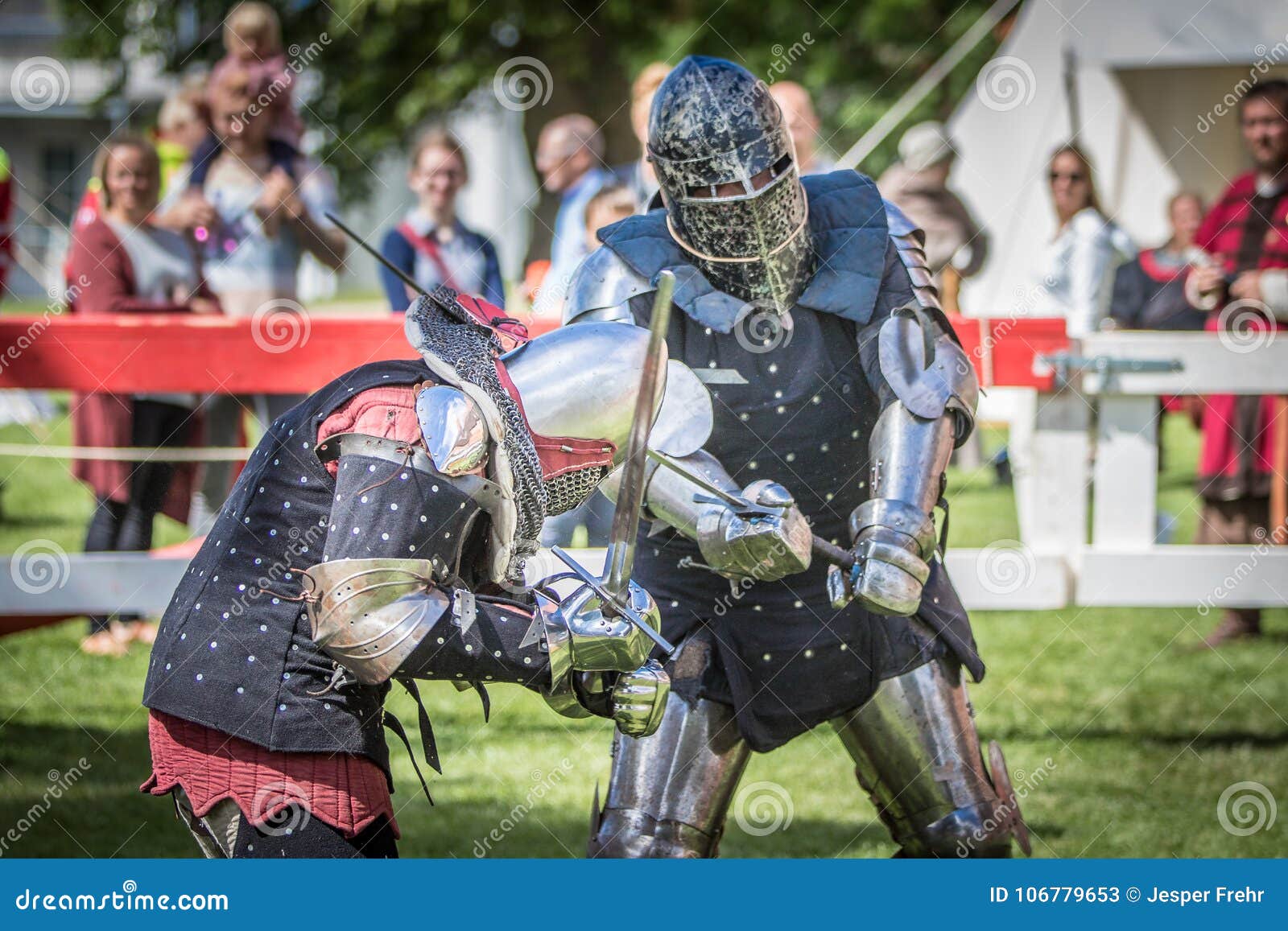 Two Medieval Knight Swordfighting Editorial Stock Photo - Image of blue ...